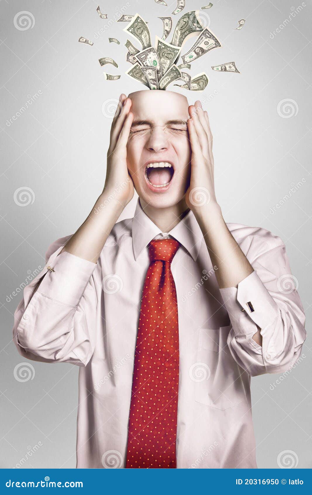 Money out head stock photo. Image of dollars, office - 20316950