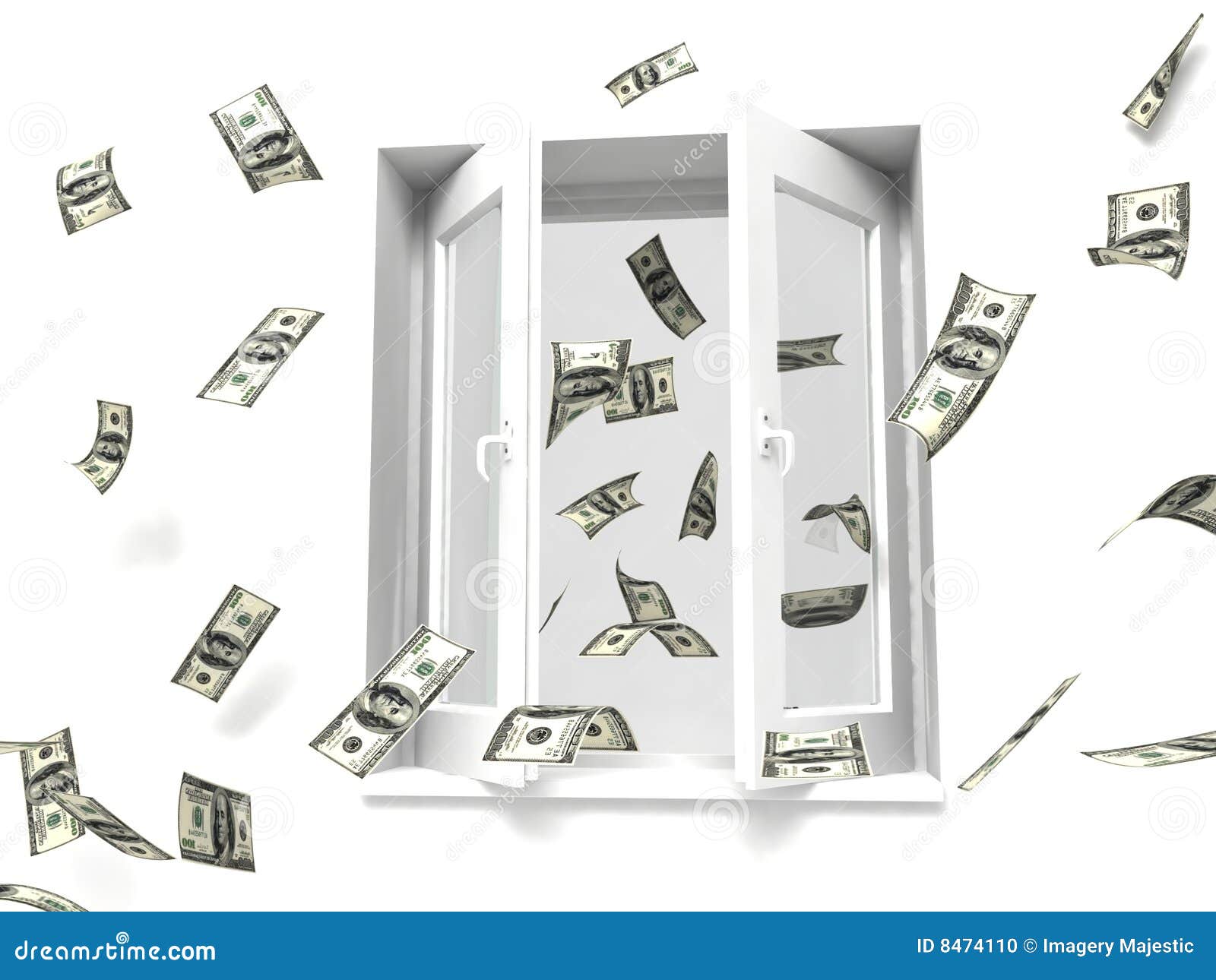 Money out the window stock illustration. Illustration of graphics - 8474110