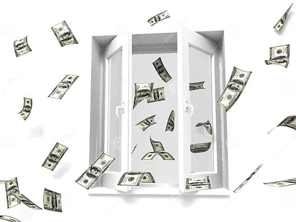 Money out the window stock illustration. Illustration of graphics - 8474110