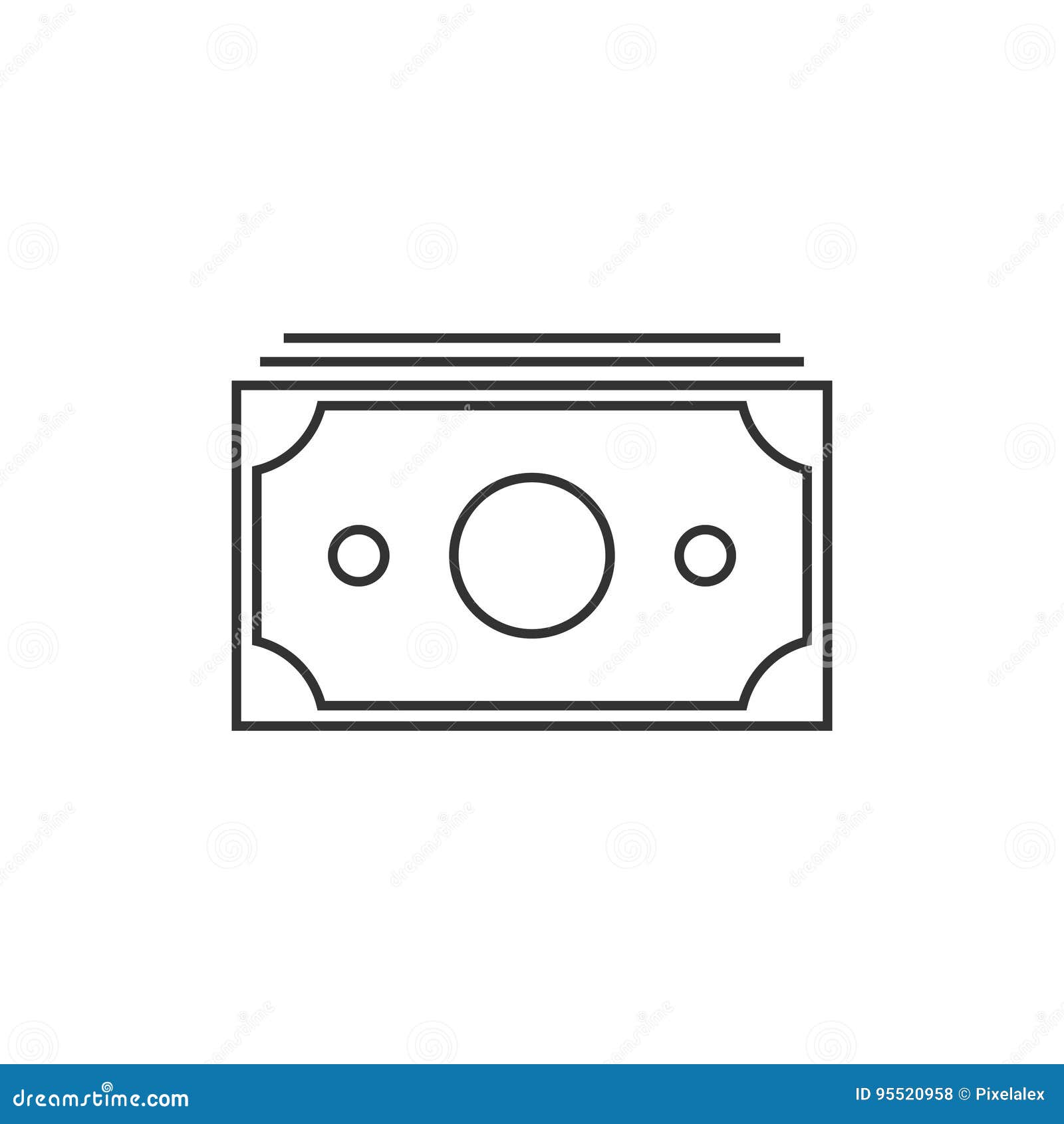 Money outline icon stock vector. Illustration of payment - 95520958