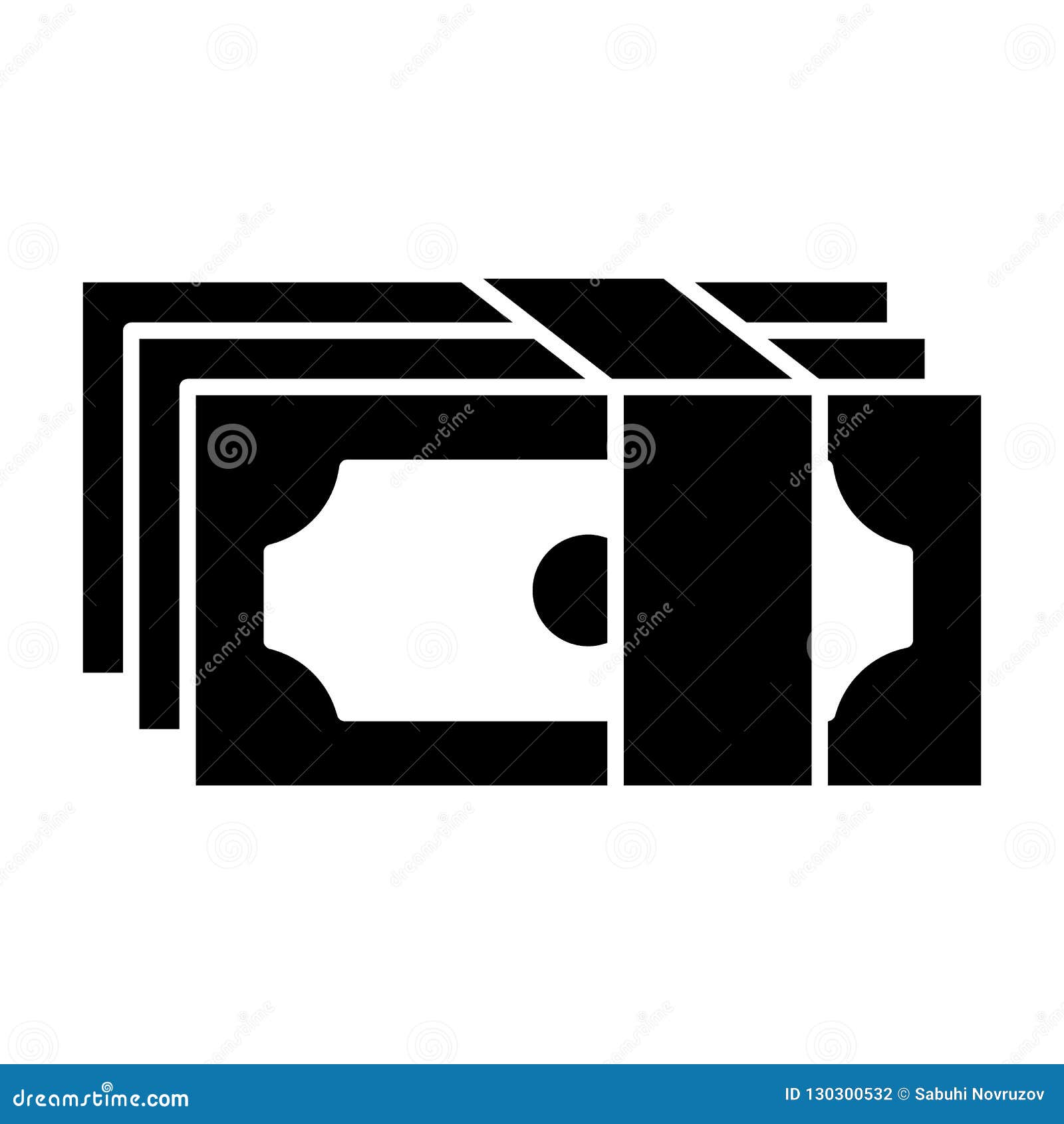 Money Pack Solid Icon. Dollar Stack Vector Illustration Isolated on ...