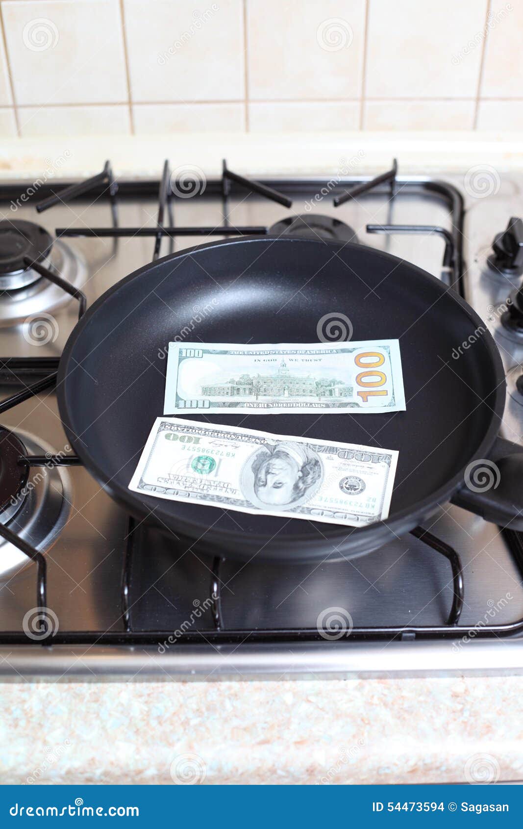 Money in a pan stock photo. Image of background, utensil - 54473594