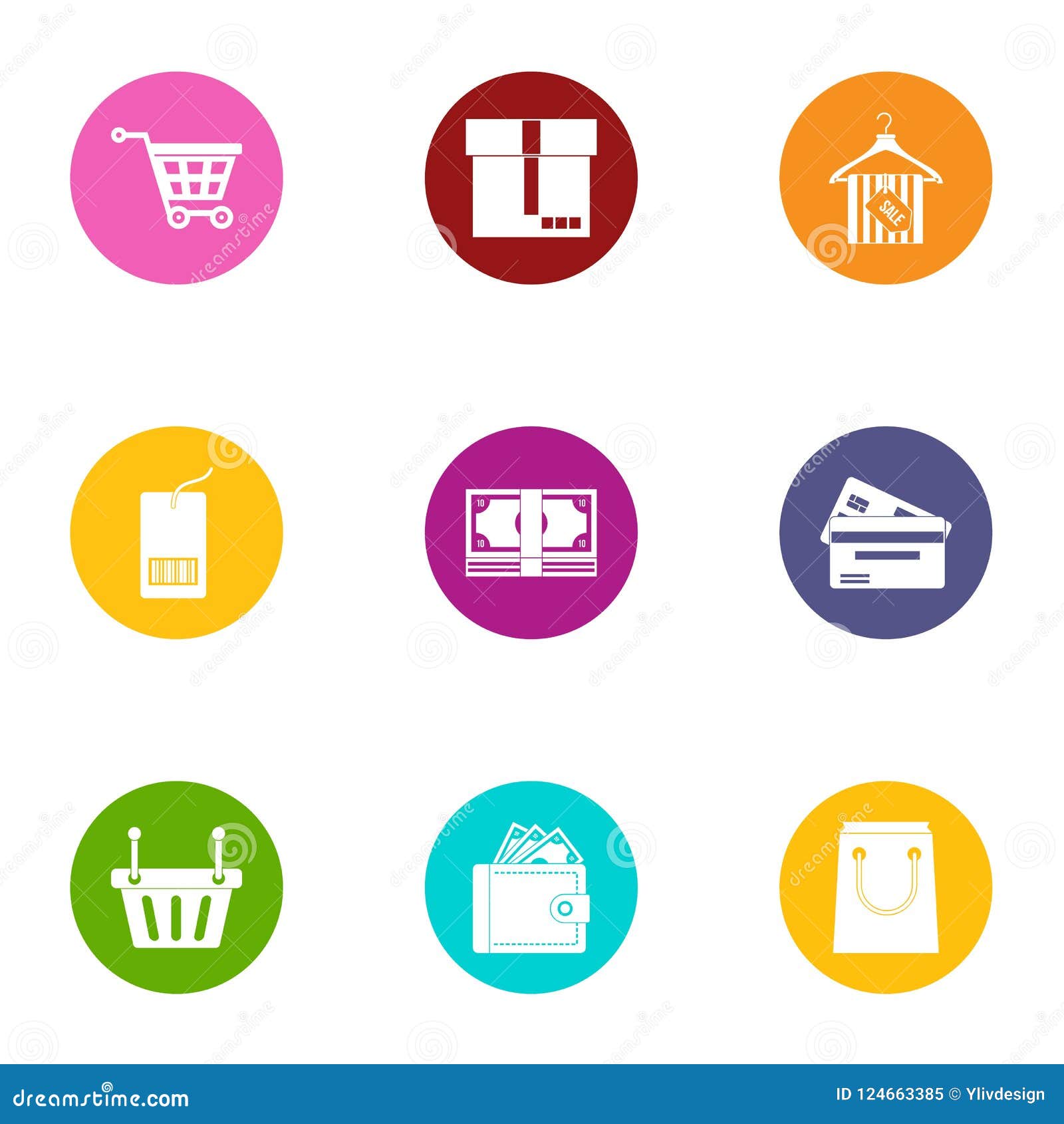 Money Pannier Icons Set, Flat Style Stock Vector - Illustration of ... Money Pannier Icons Set, Flat Style Stock Vector - Illustration of ...