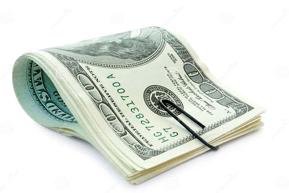 Money with paper-clip stock image. Image of isolated, paper - 8283621