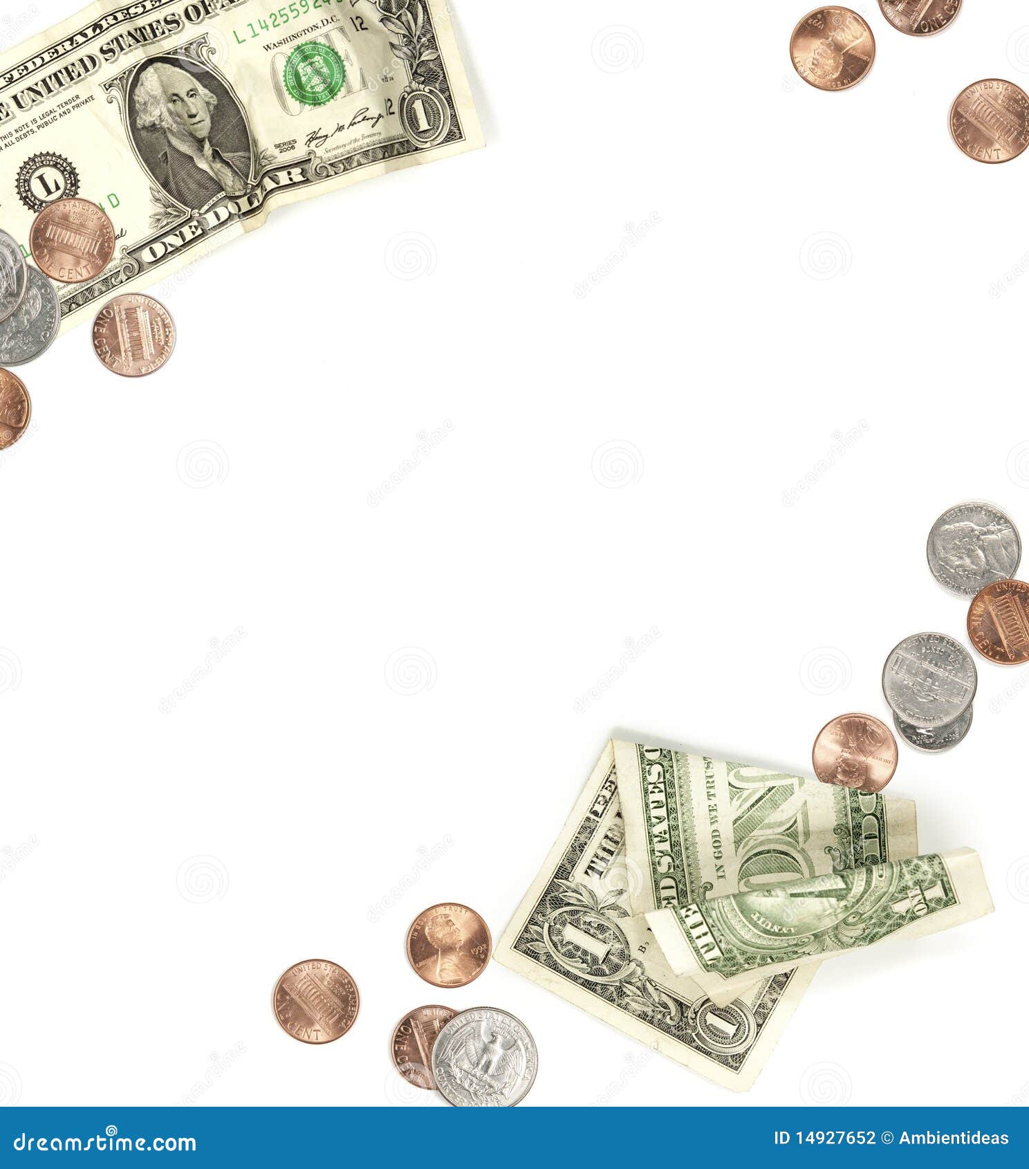 Money Paper and Coin Currency Border Stock Photo - Image of nickel ...