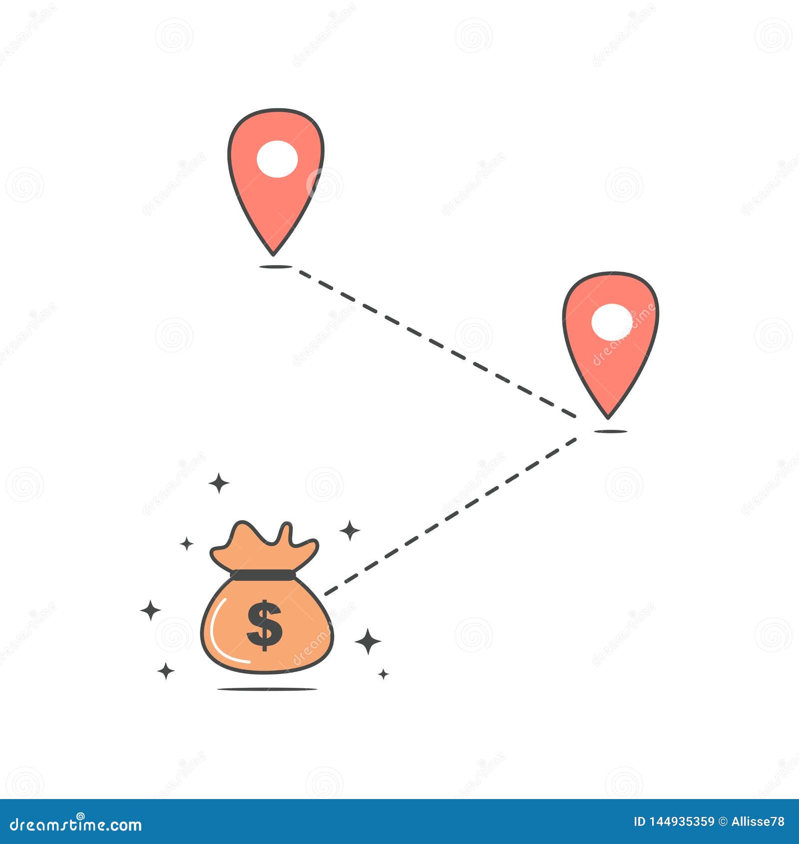 Money Path Business Concept Vector Illustration Stock Vector ...