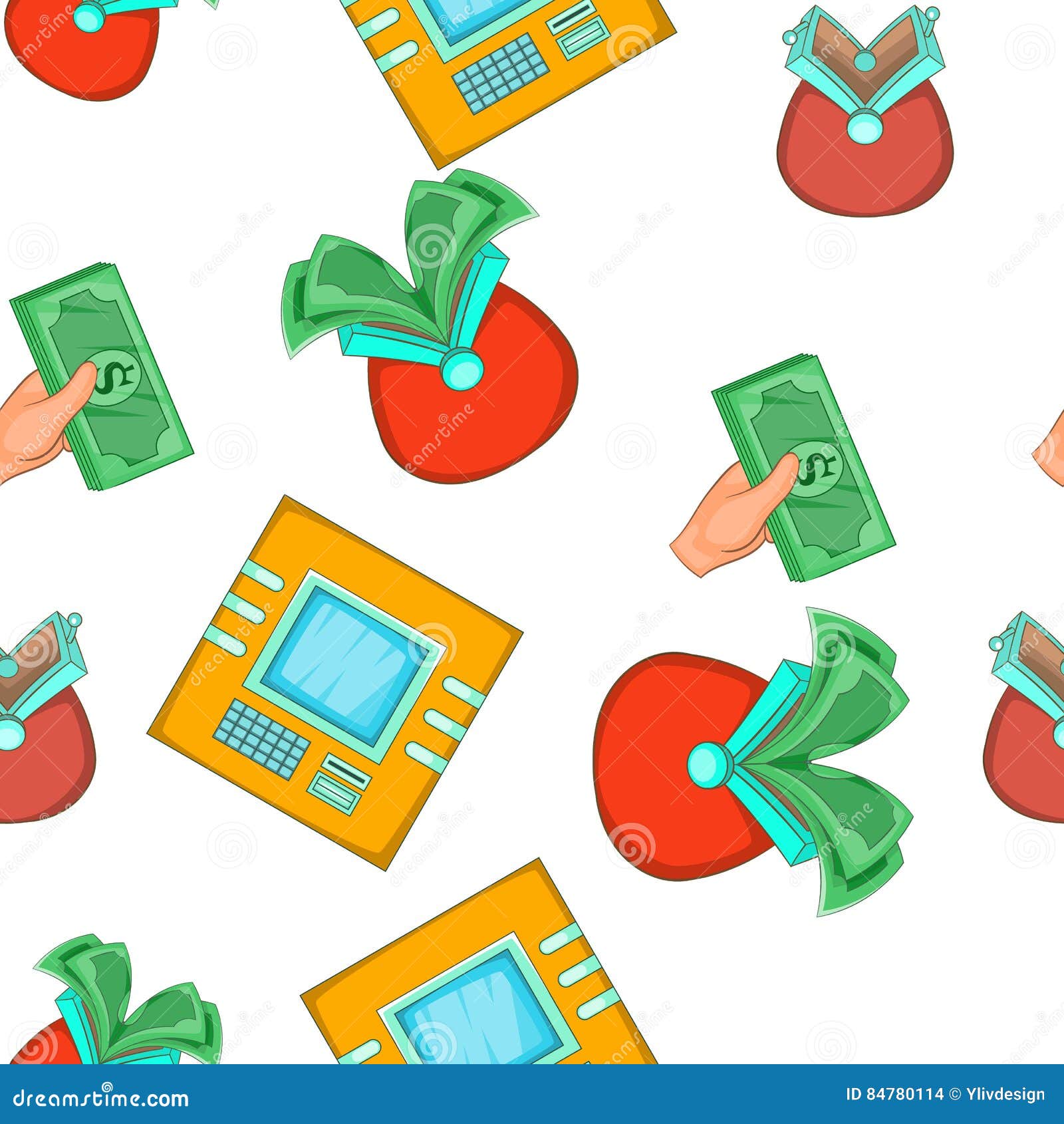 Money Pattern, Cartoon Style Stock Vector - Illustration of print ...
