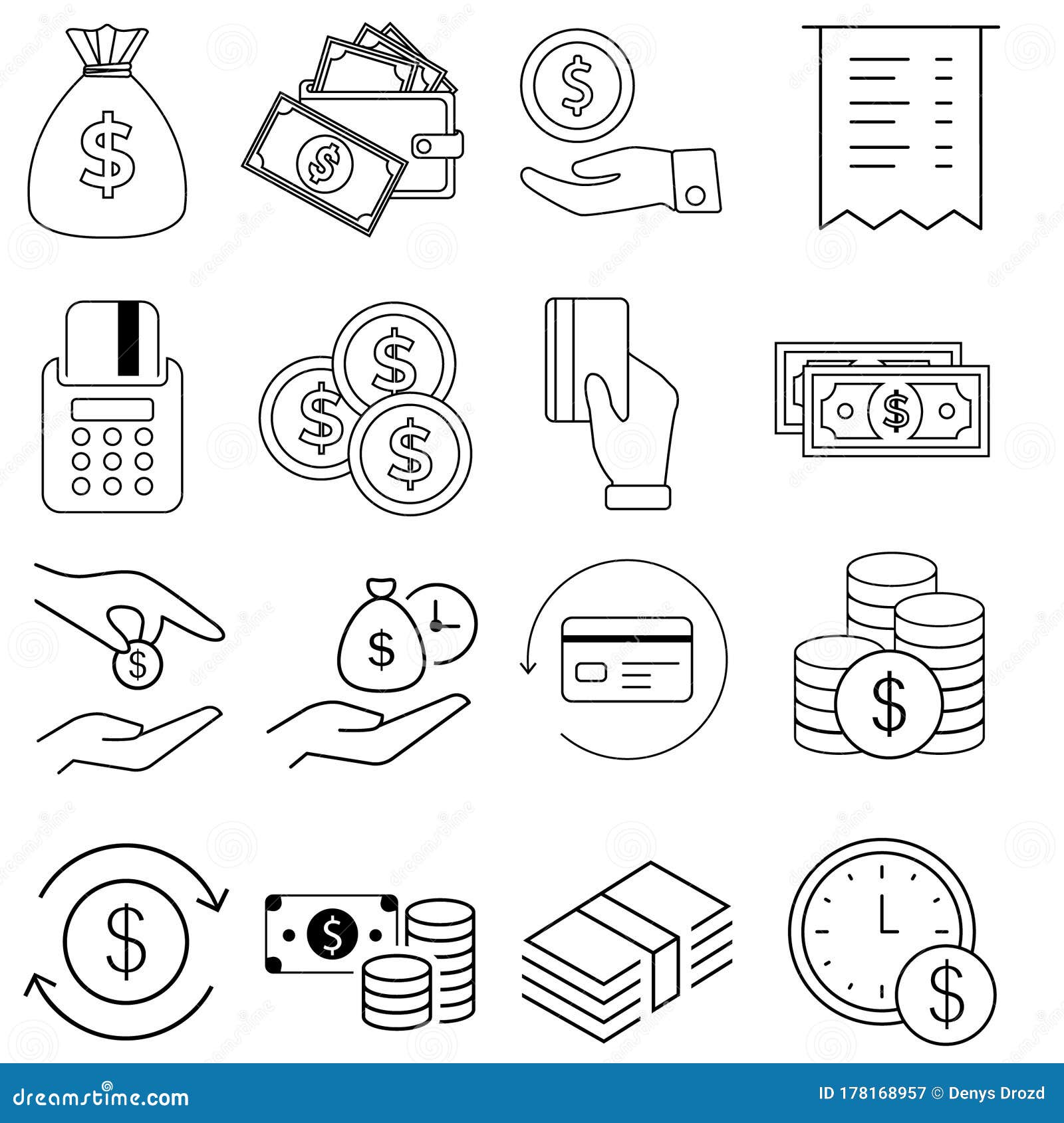 Money and Payment Icons Vector Set. Cash, Wallet and Coins. Account ... Money and Payment Icons Vector Set. Cash, Wallet and Coins. Account ...