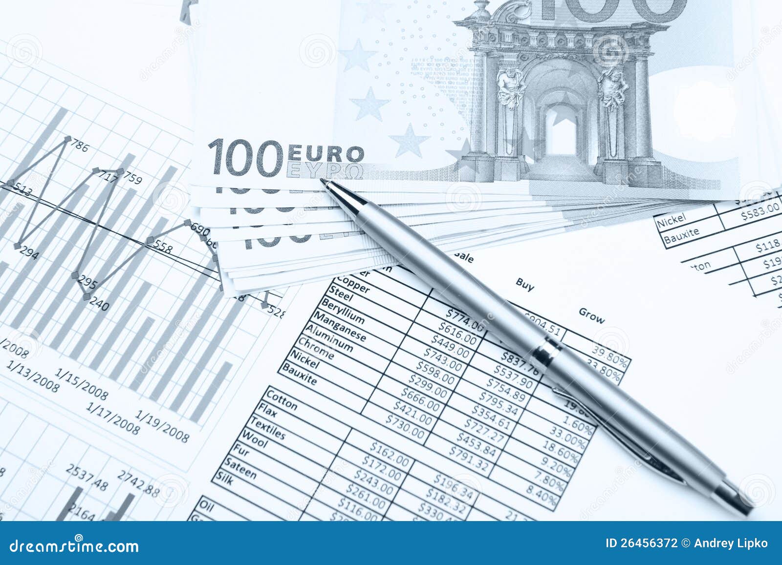 Money and Pen on Financial Papers Stock Photo - Image of document ...