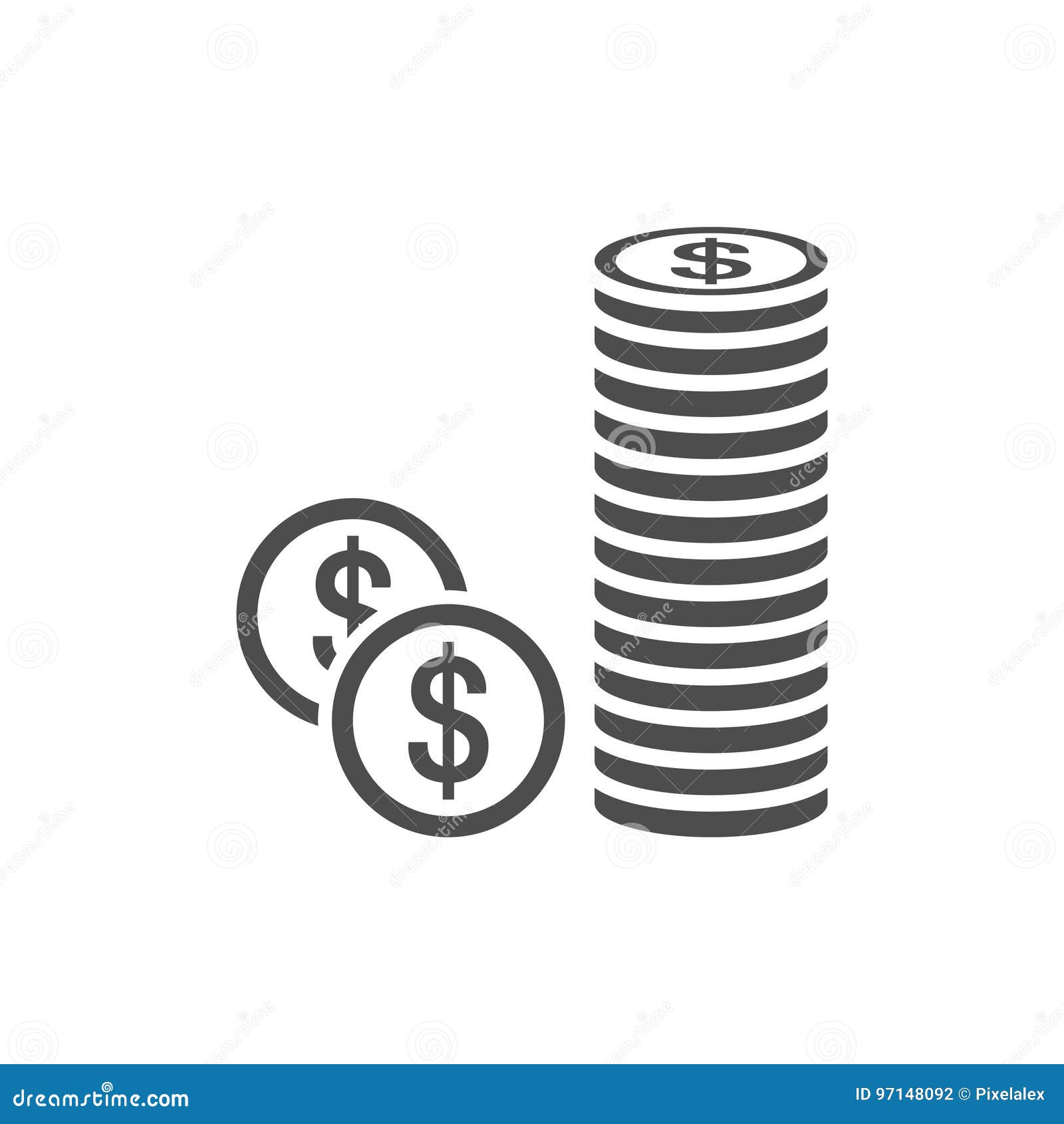 Money penny icon stock vector. Illustration of graphic - 97148092