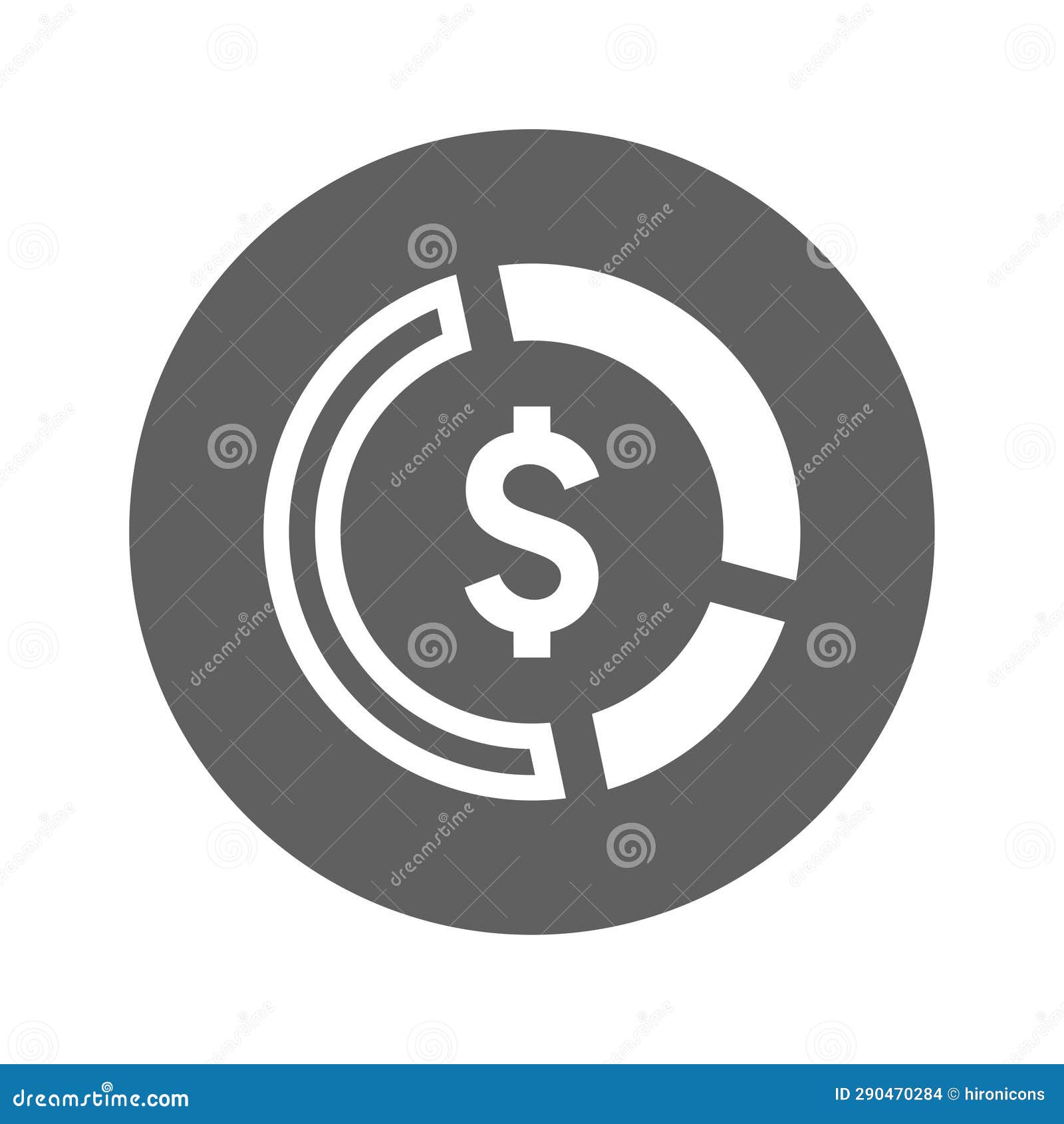 Money Pie Chart icon stock vector. Illustration of presentations ...