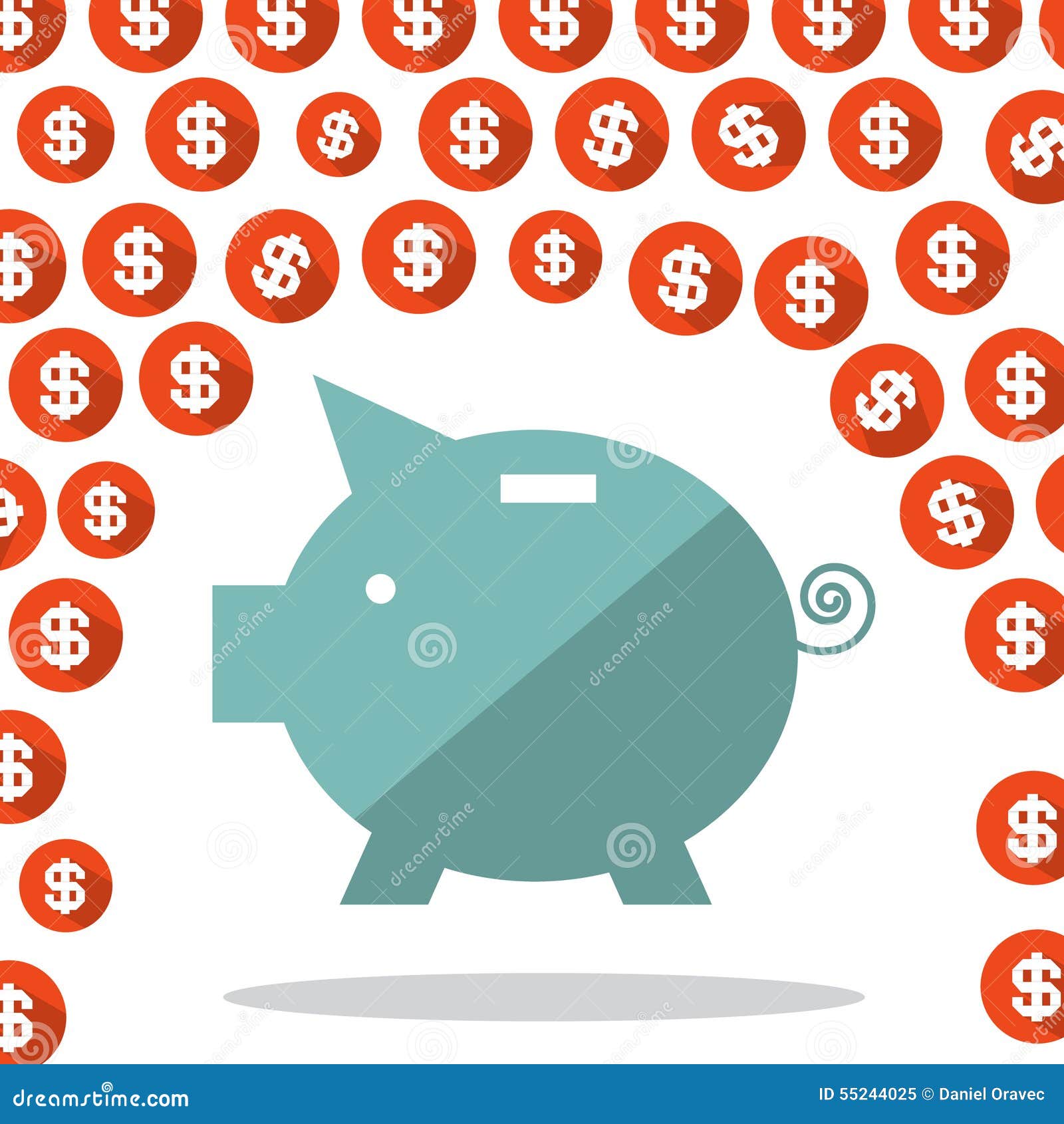 Money Pig and Dollar Rain Vector Stock Vector - Illustration of finance ...