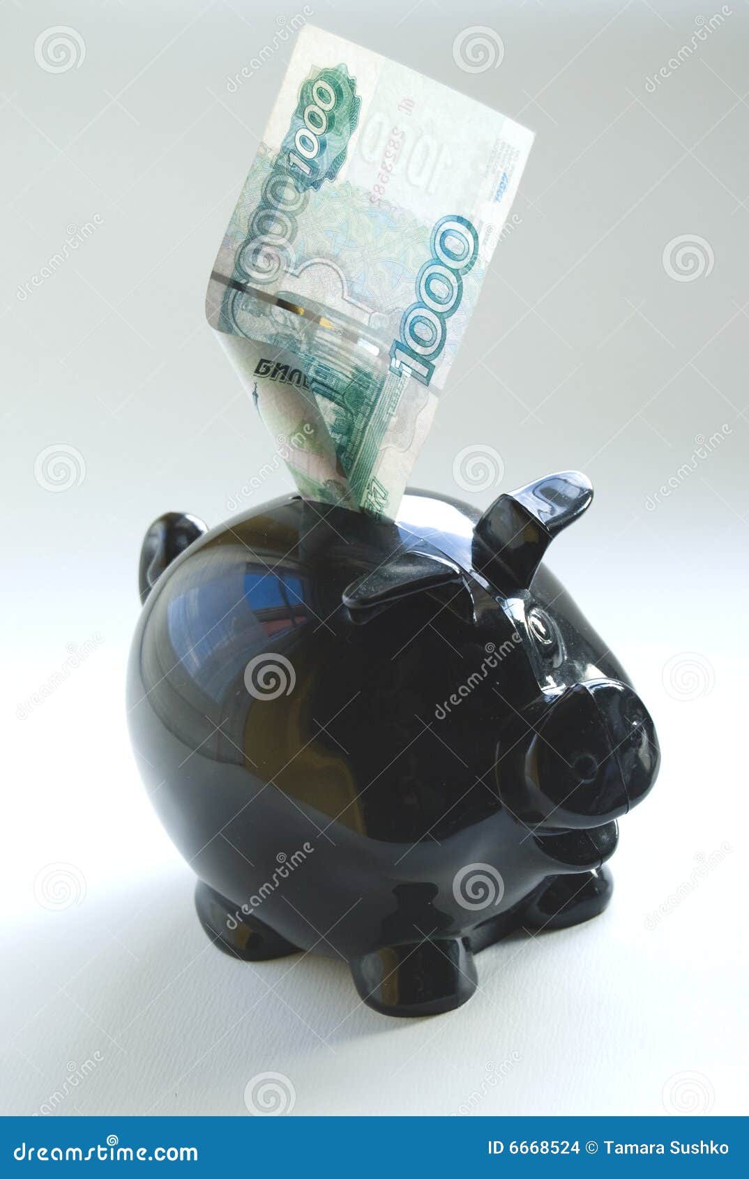 Money in pig money-box stock photo. Image of interest - 6668524