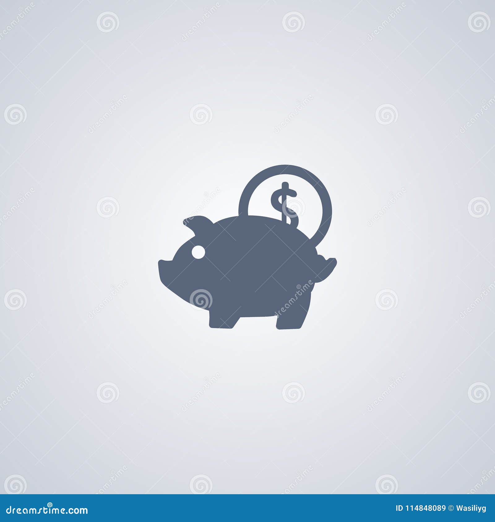 Money pig vector icon stock vector. Illustration of cash - 114848089