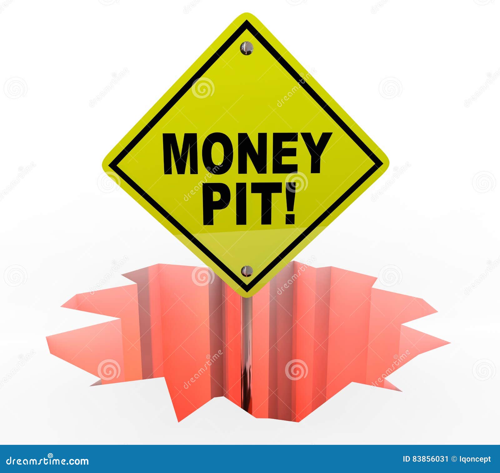 Money Pit Spending Wasting Cash Sign Hole Stock Illustration ...