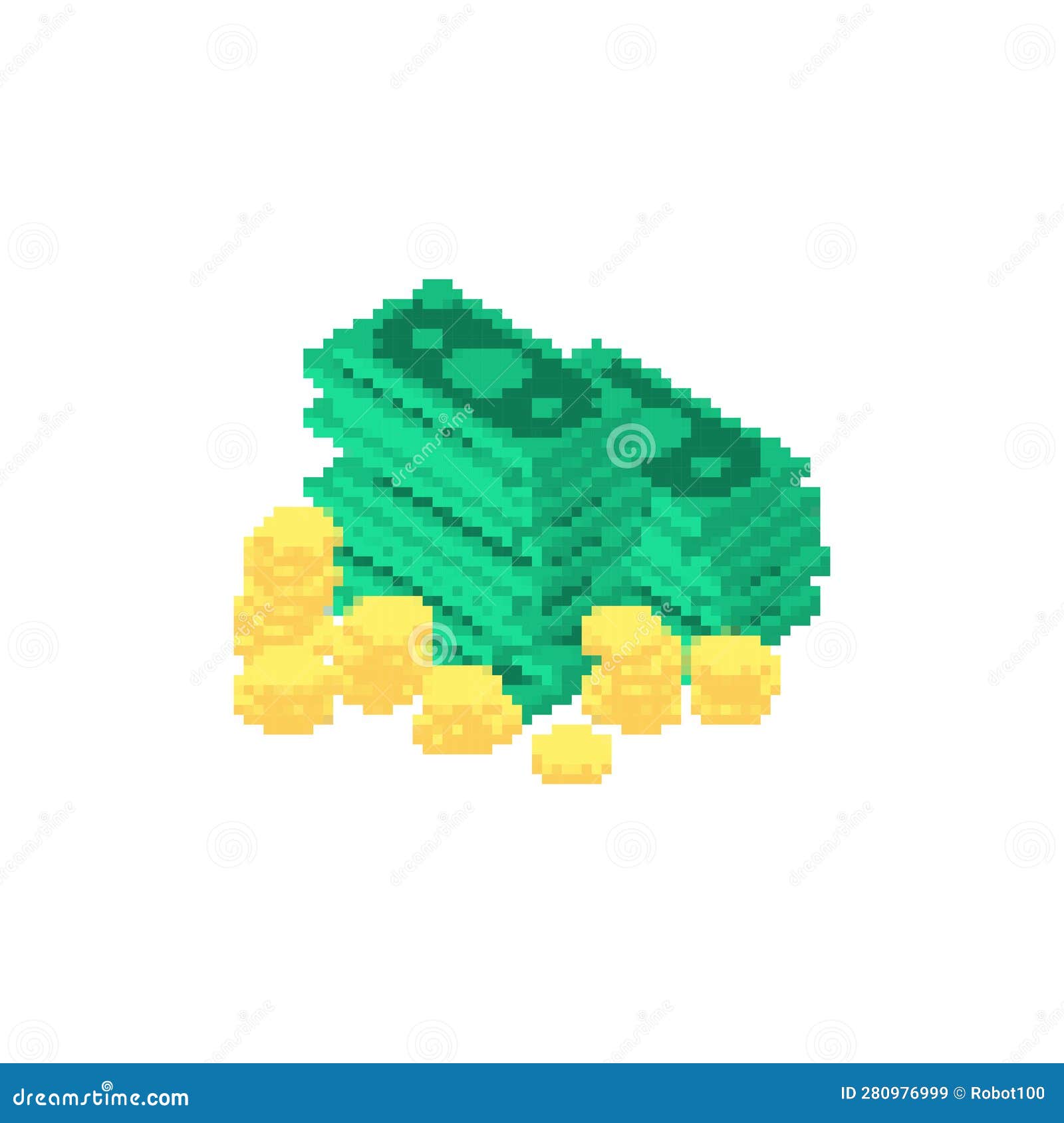Money Pixel Art Seamless Pattern. Pixelated Cash Background. Dollars ...