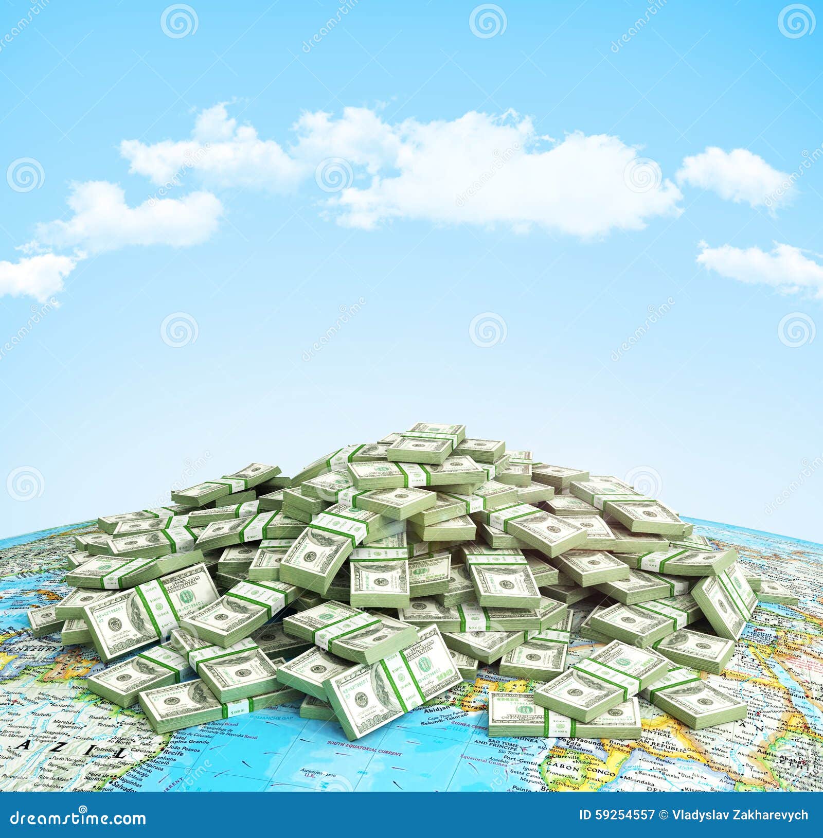 Money stock illustration. Illustration of currency, earth - 59254557