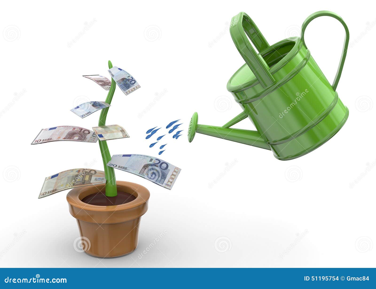 Money Plant - 3D stock illustration. Illustration of euro - 51195754