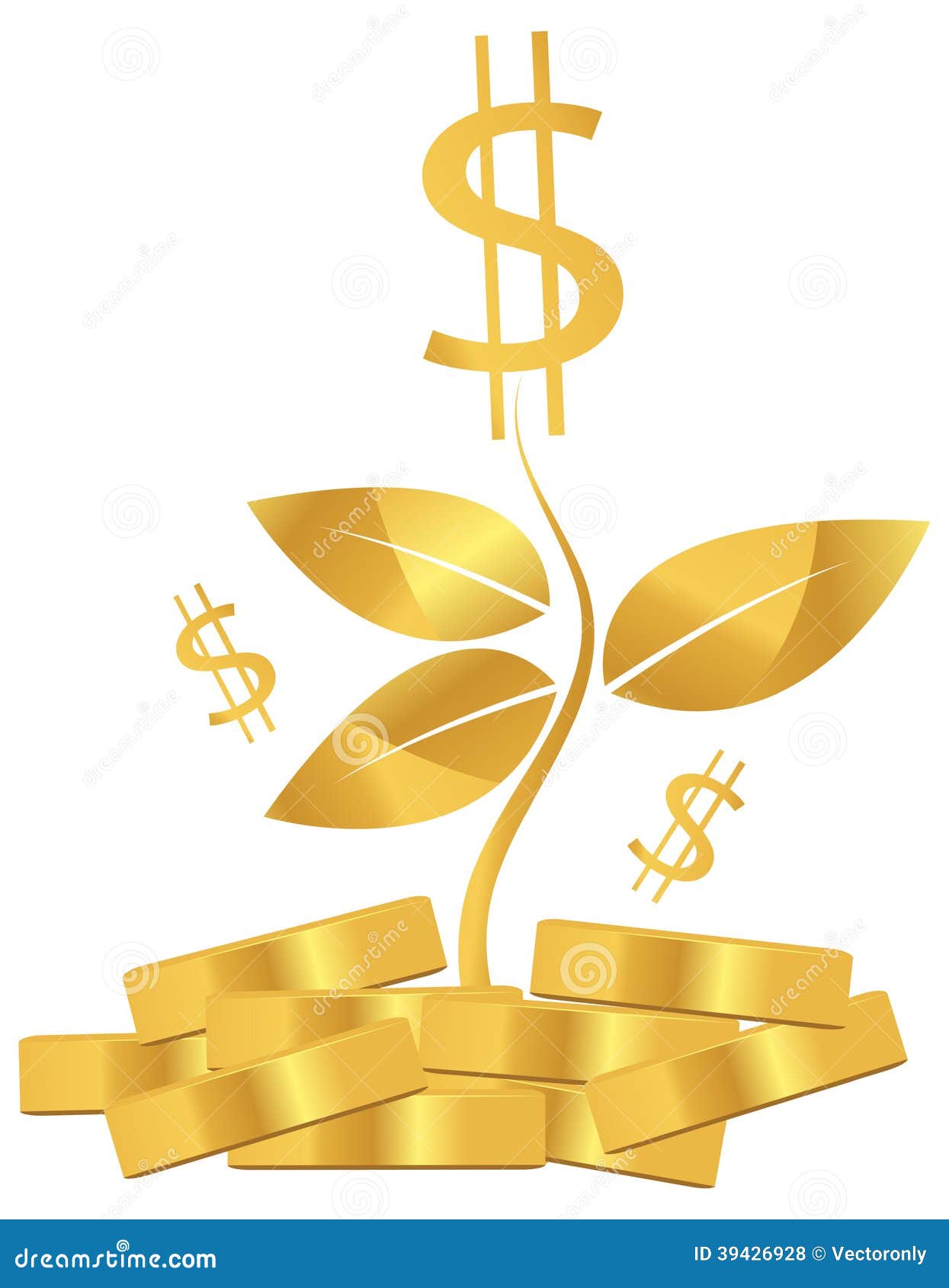 Money plant stock vector. Illustration of finance, money - 39426928