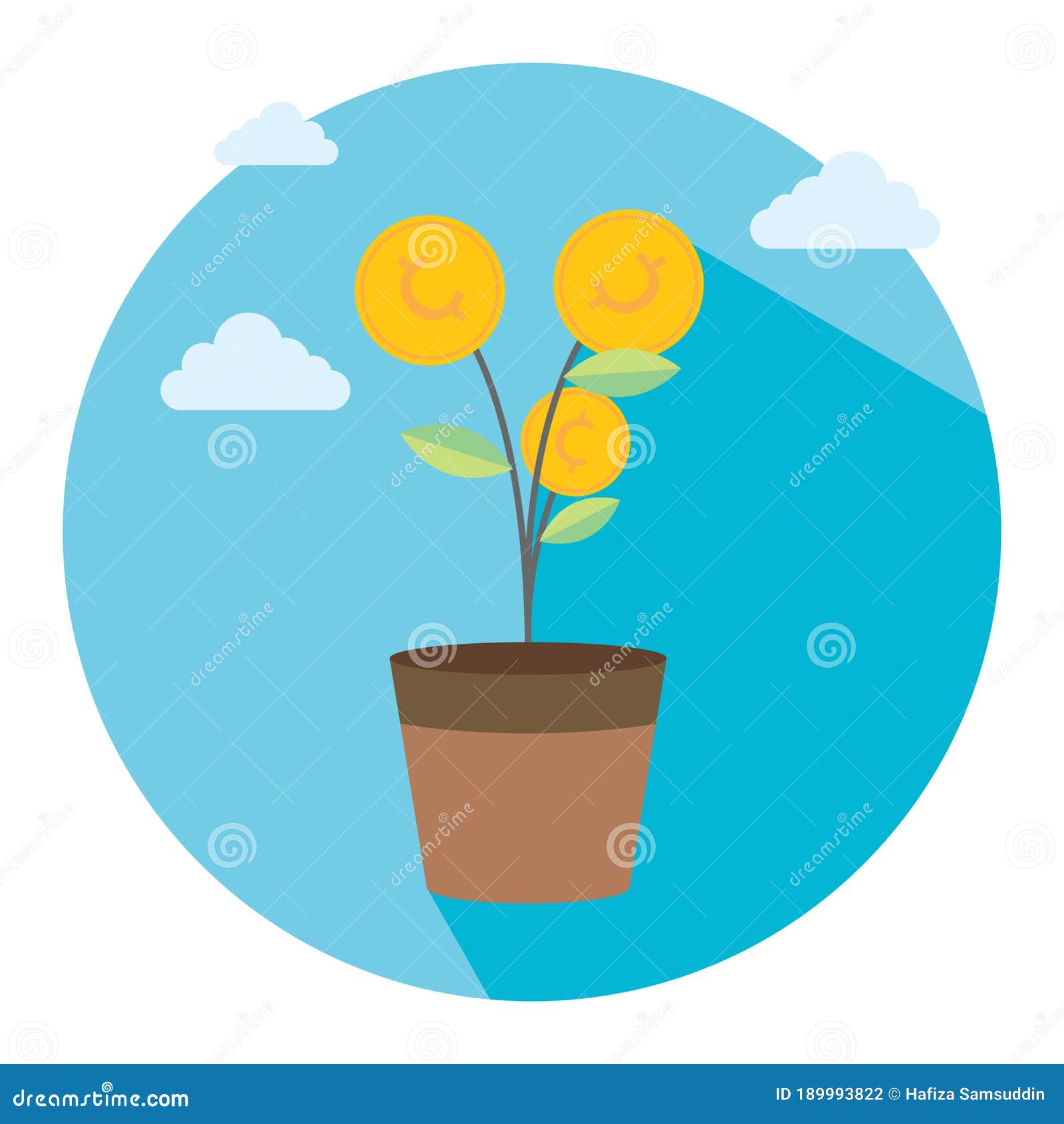 Money Plant. Vector Illustration Decorative Design Stock Vector ...