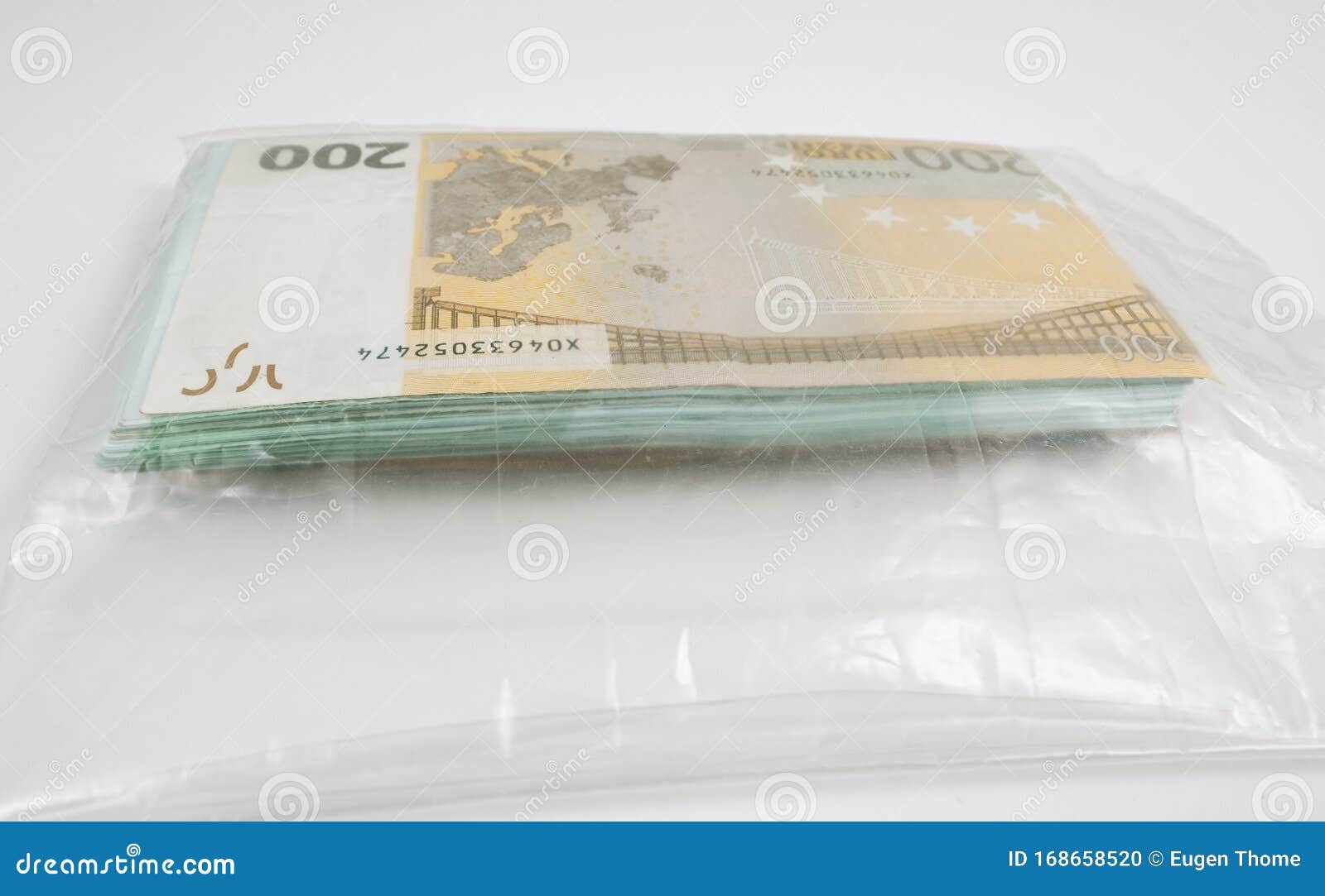 Money in the plastic bag stock photo. Image of plastiktüte - 168658520