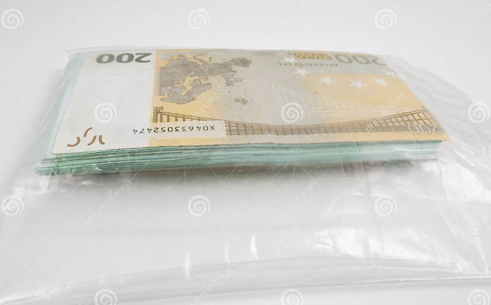 Money in the plastic bag stock photo. Image of plastiktüte - 168658520