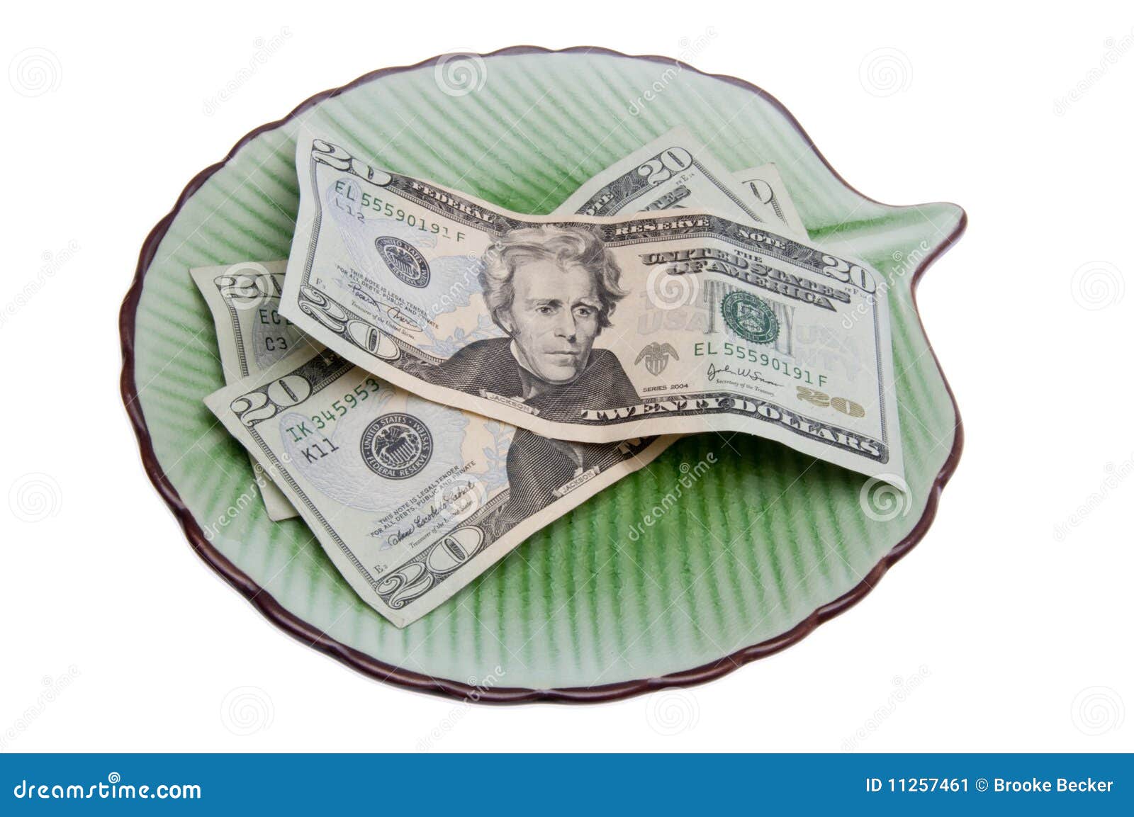 Money on a Plate stock image. Image of clipping, budget - 11257461