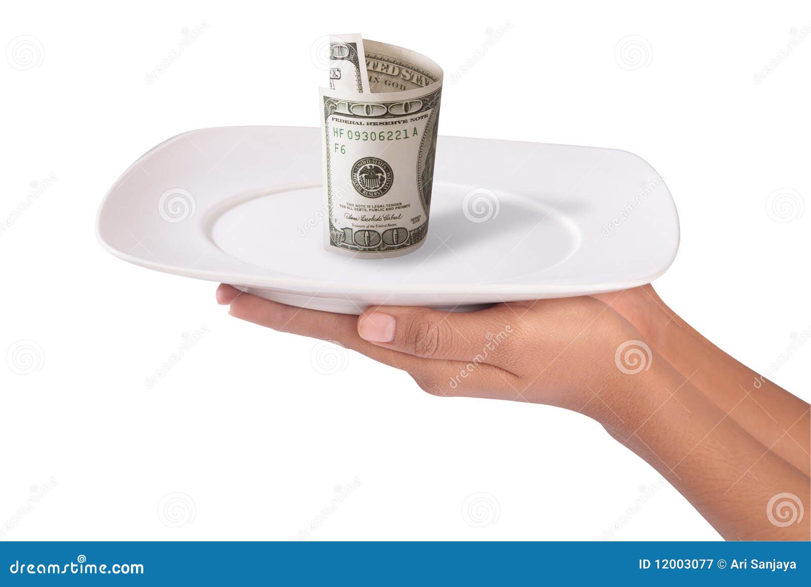 Money on plate stock image. Image of loot, cash, hand - 12003077