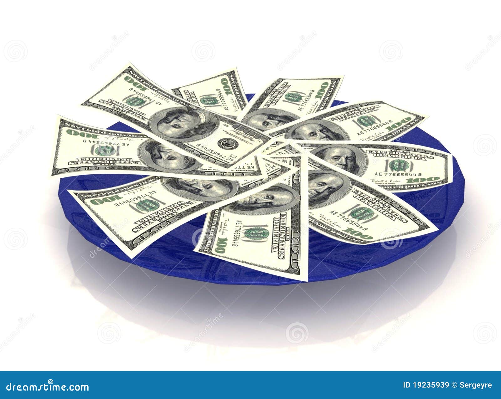 Money on a plate stock illustration. Illustration of good - 19235939