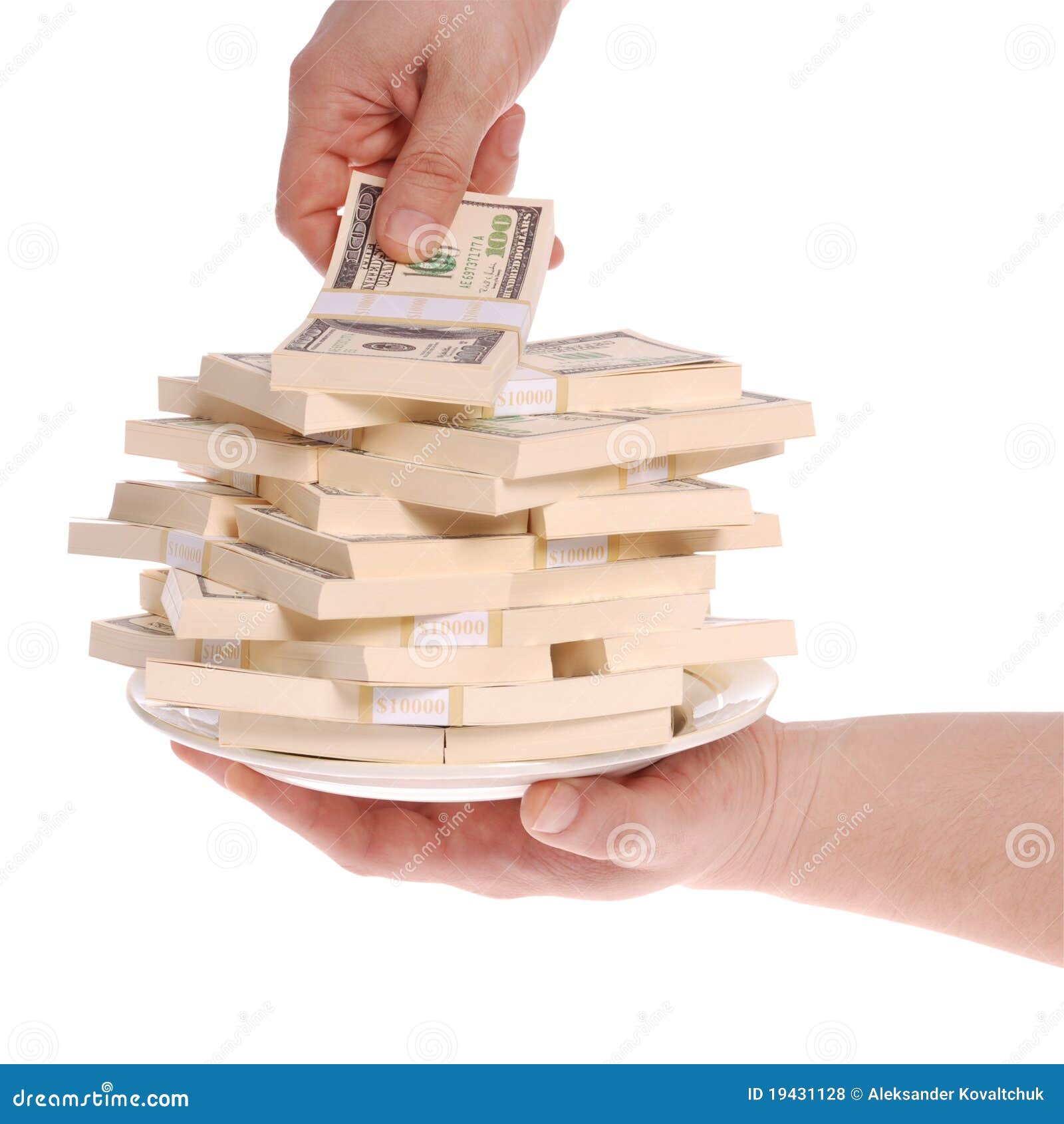 Money on plate stock photo. Image of loan, plate, activity - 19431128