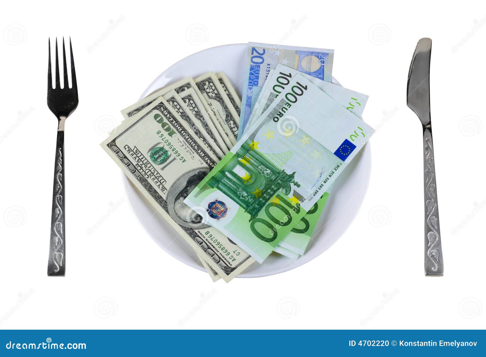 Money on the plate stock photo. Image of money, fortune - 4702220