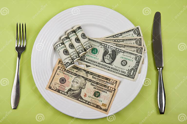 Money on plate stock image. Image of market, dining, currency - 7754427