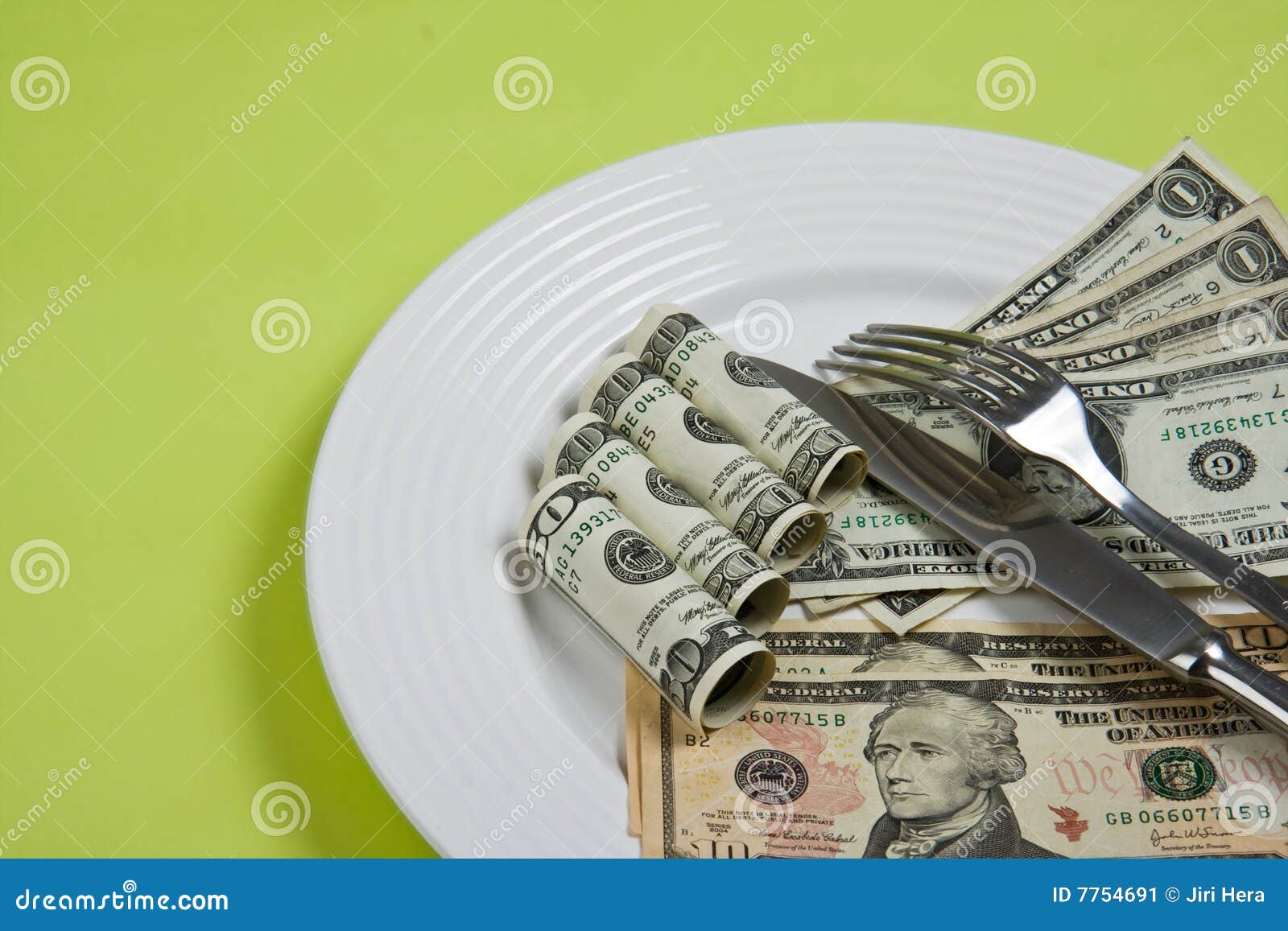 Money on plate stock image. Image of finance, metal, american - 7754691