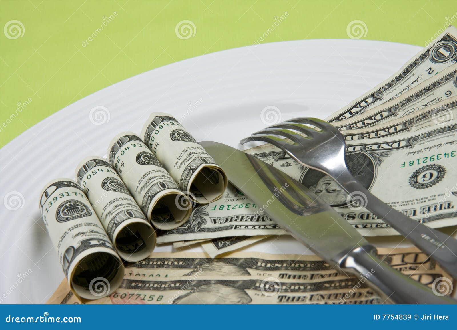 Money on plate stock image. Image of american, market - 7754839