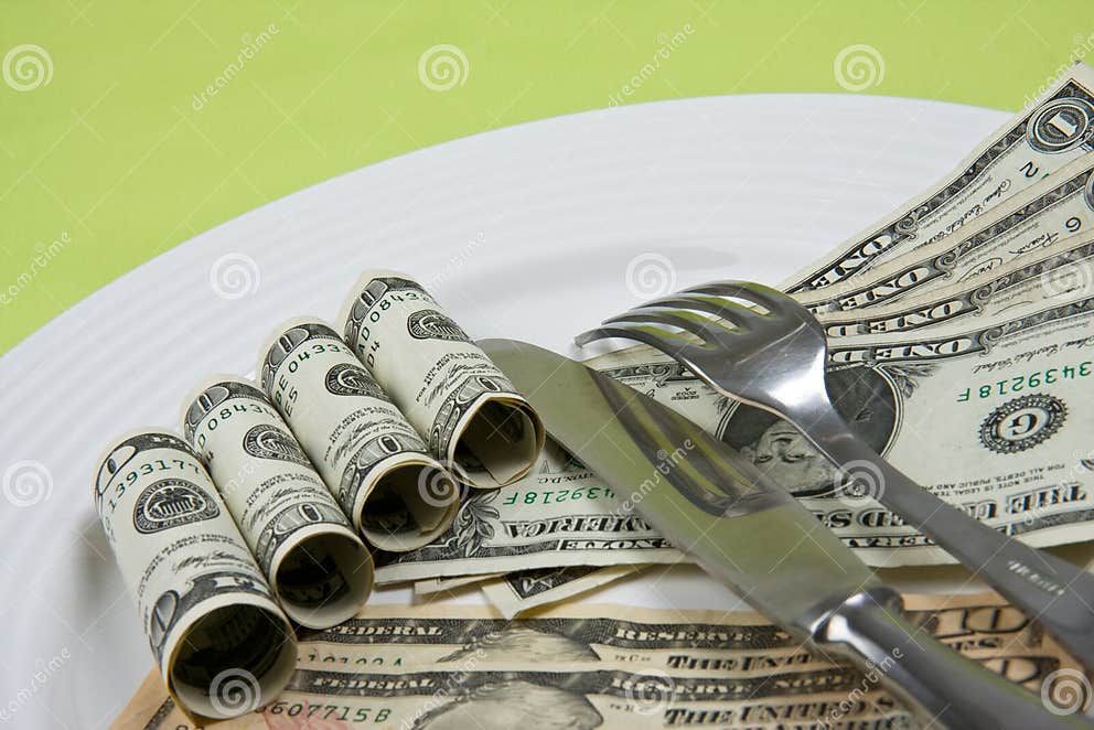 Money on plate stock image. Image of american, market - 7754839
