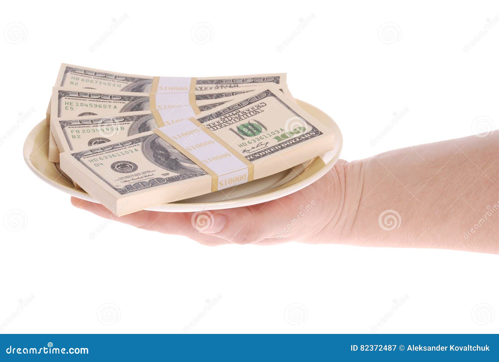 Money on plate stock image. Image of payment, banknote - 82372487