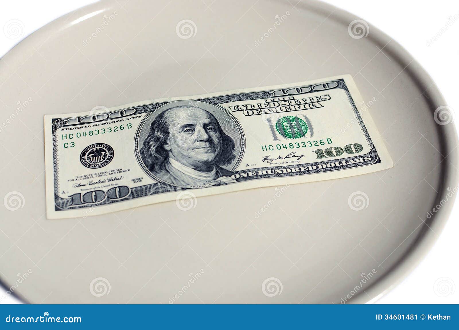 Money on plate stock image. Image of dish, finances, dinner - 34601481