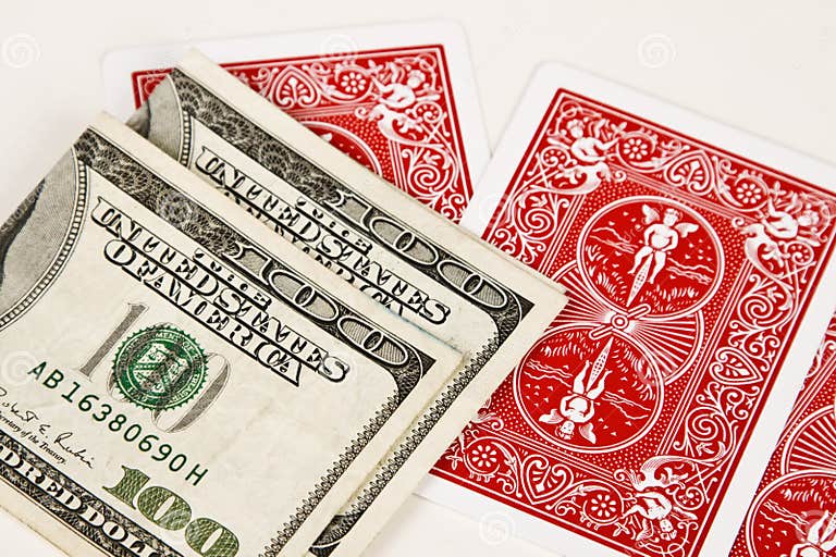 Money and playing cards. stock photo. Image of winning - 12524404