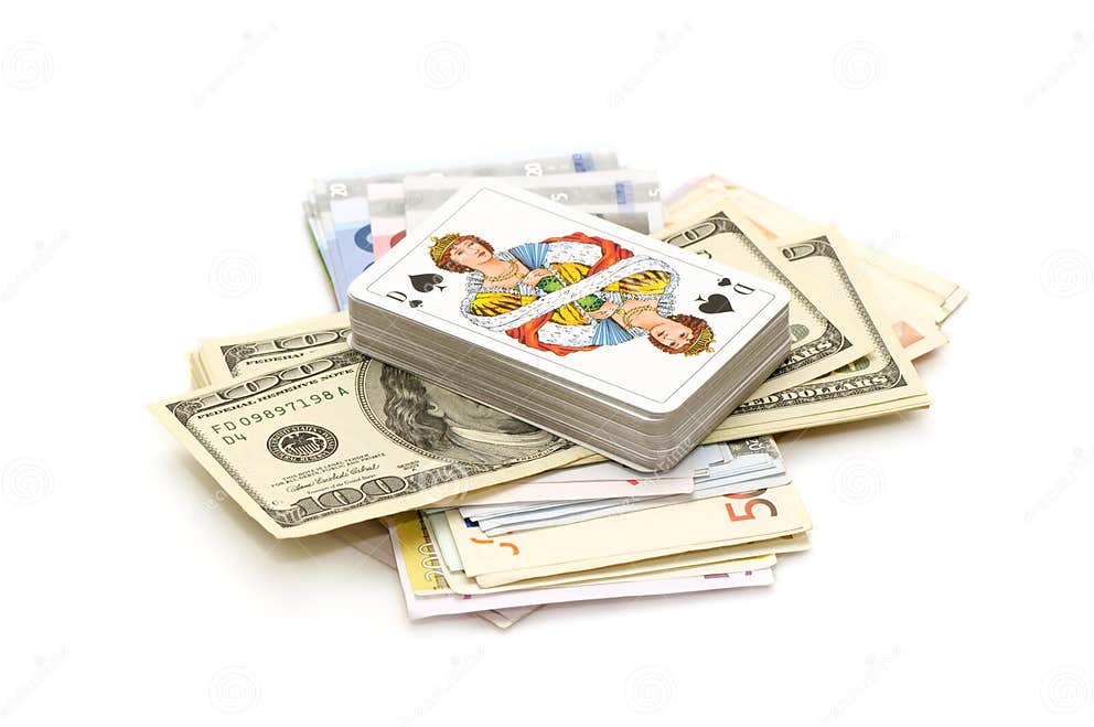 Money and playing cards stock image. Image of dollars - 12773381