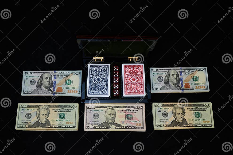 Money, playing cards stock photo. Image of entertainment - 282727464