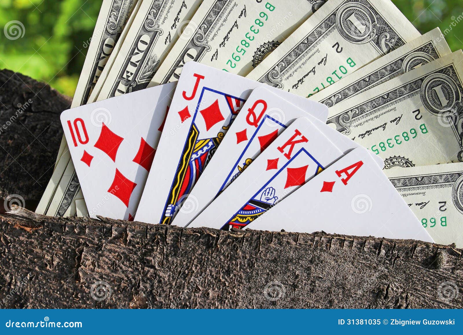 Money and playing cards stock image. Image of inflation - 31381035