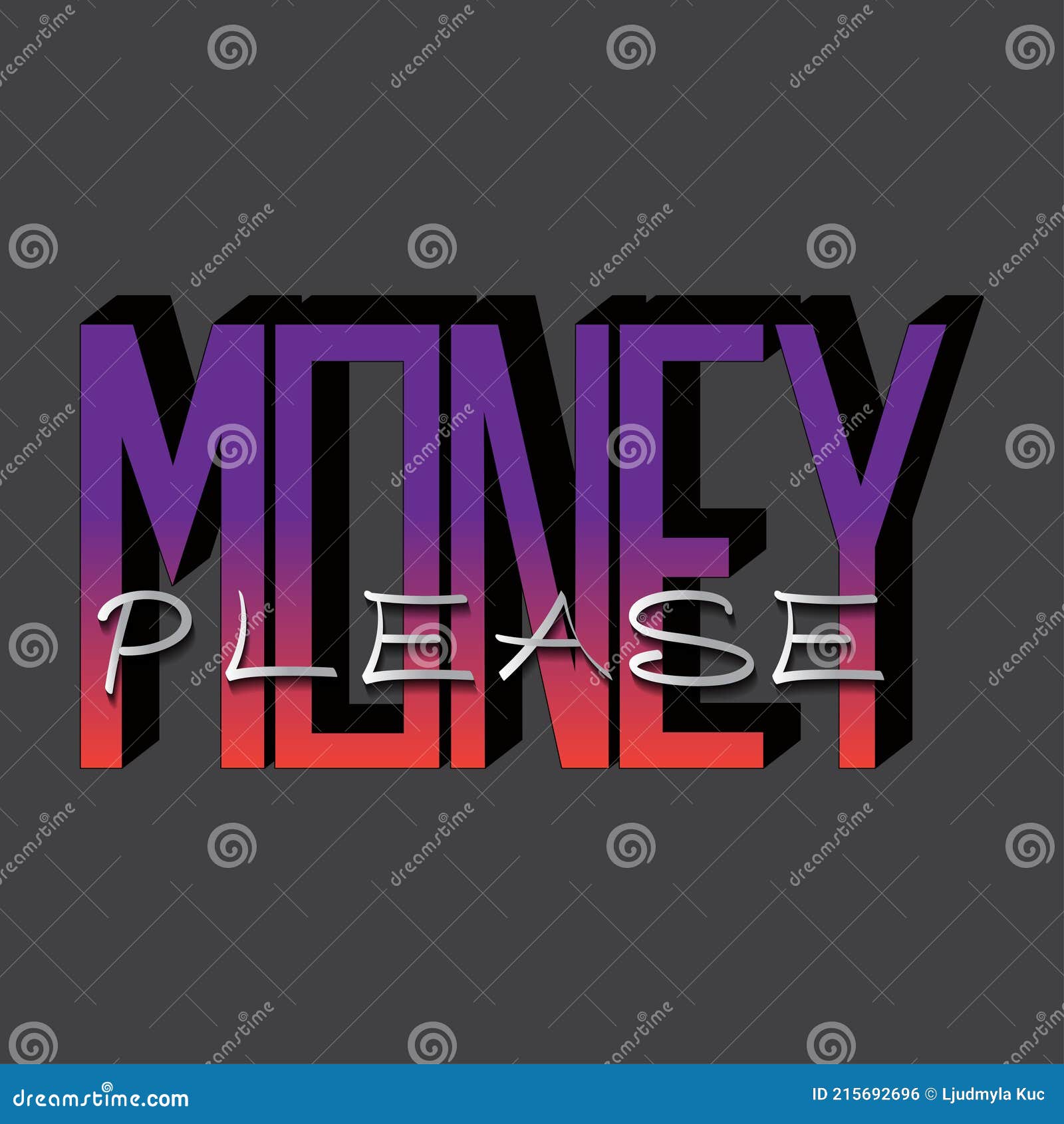 Money Please Vector Lettering Stock Vector - Illustration of modern ...