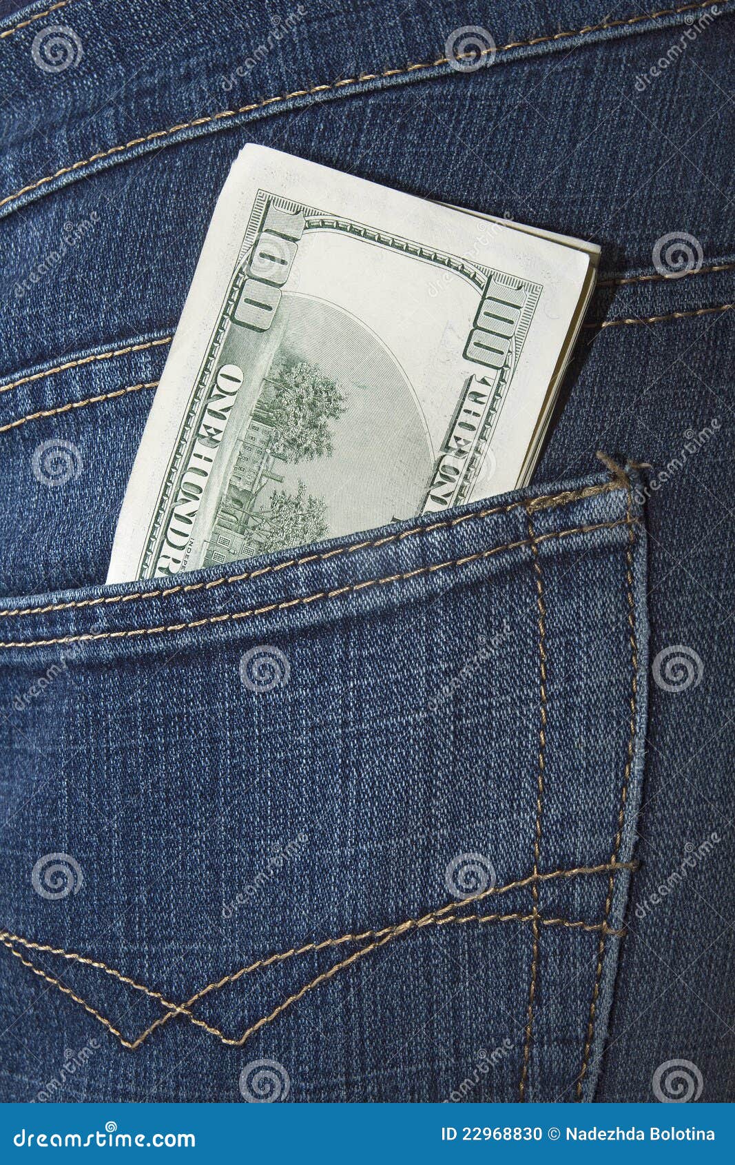 Money in a pocket stock photo. Image of green, shopping - 22968830