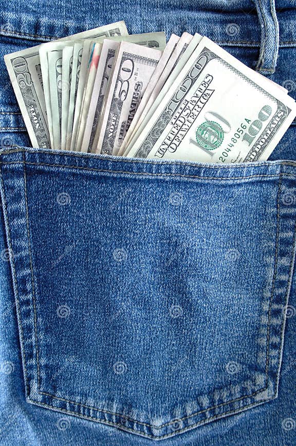Money in Pocket stock photo. Image of spend, denim, currency - 777350