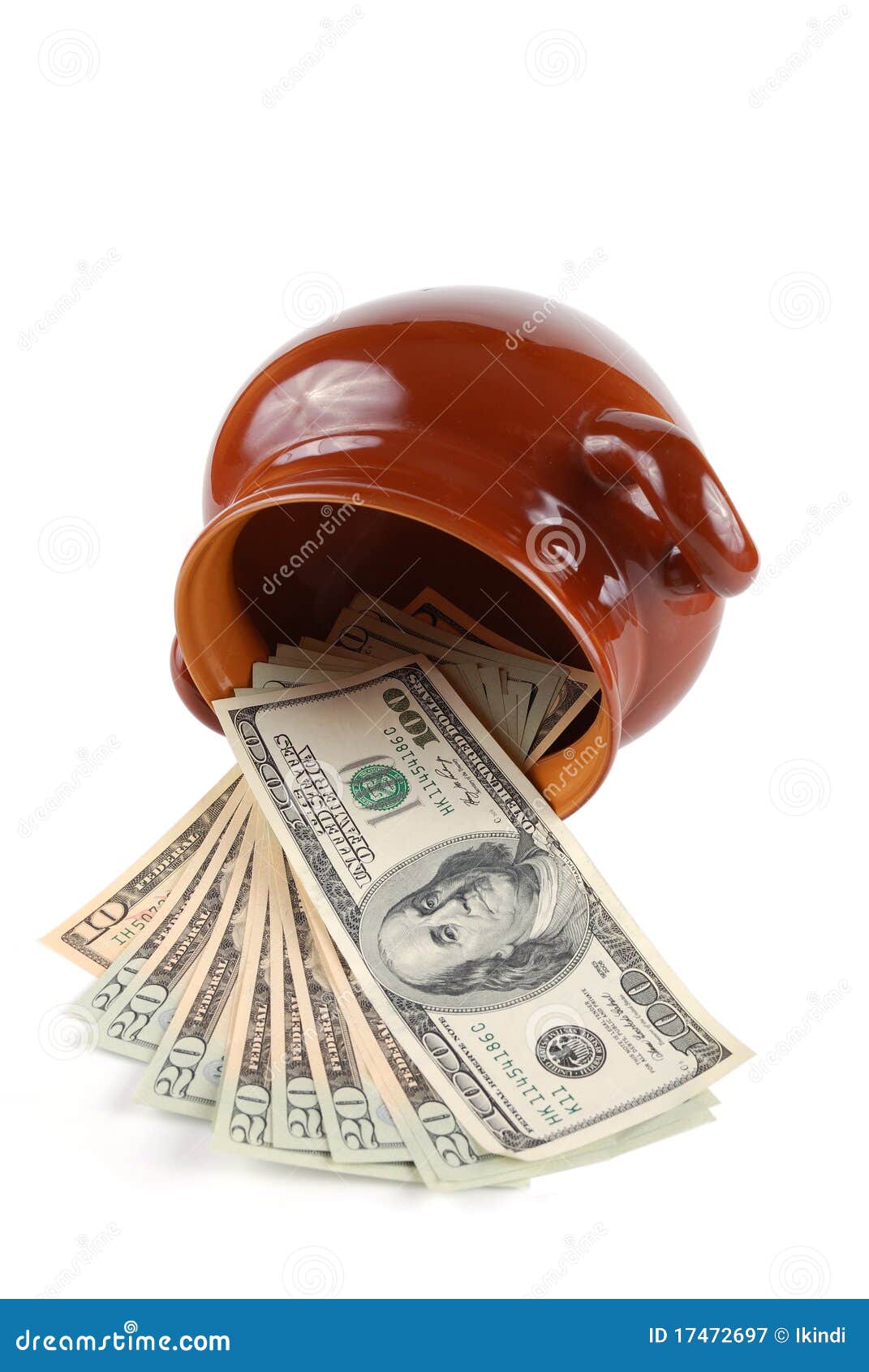 Money in a pot stock image. Image of white, dollars, storage - 17472697