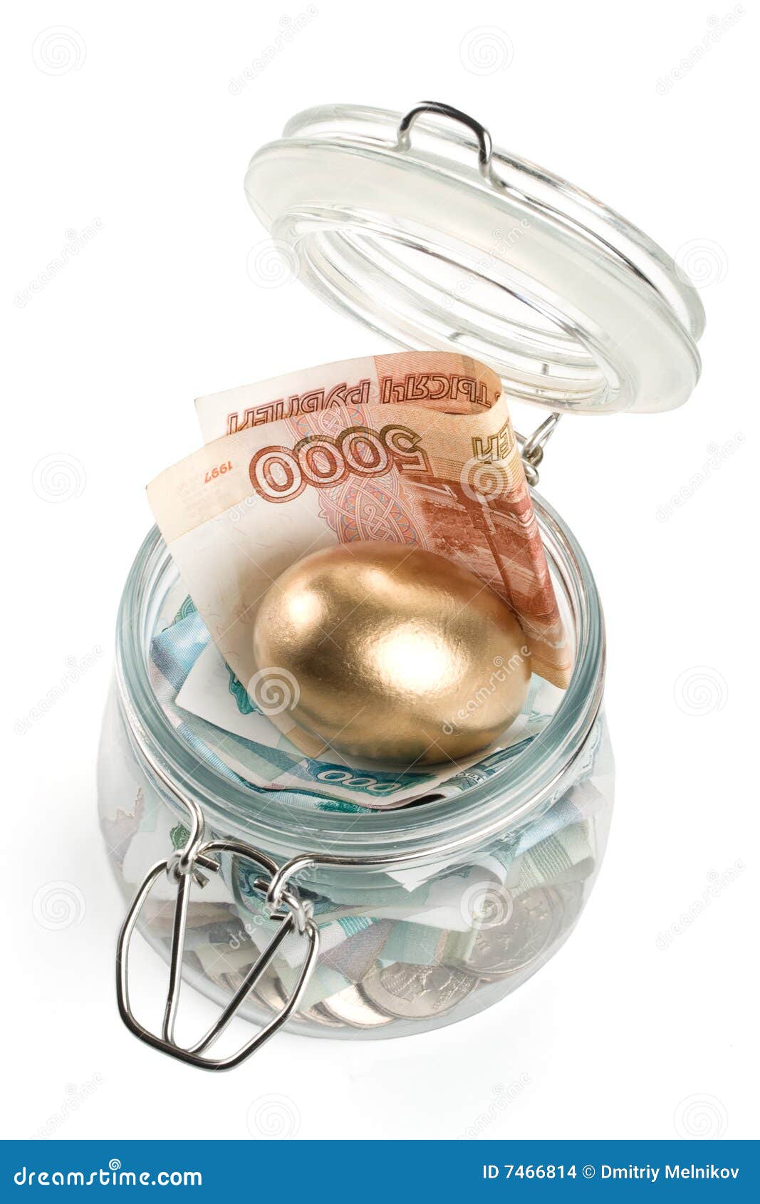 Money in a pot. stock photo. Image of money, piggy, home - 7466814