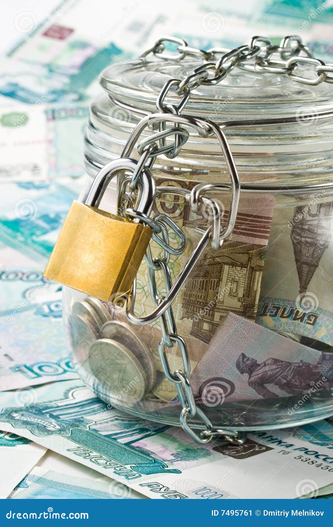 Money in a pot. stock image. Image of lock, bank, metal - 7495761
