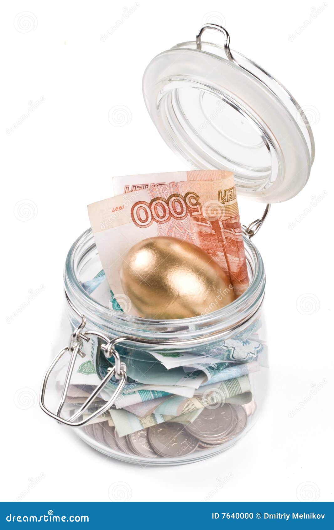 Money in a pot. stock photo. Image of ruble, banknote - 7640000