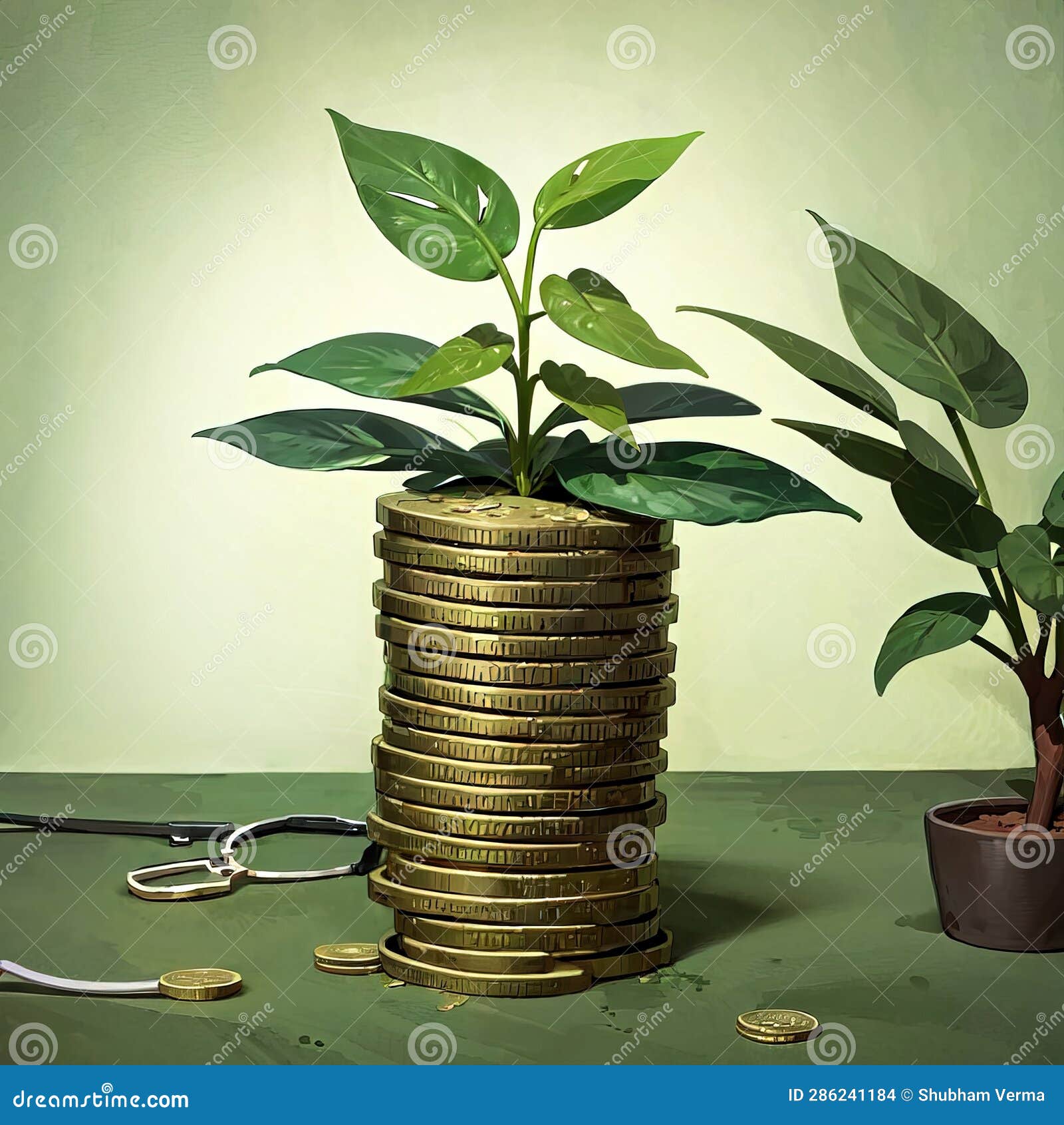 Money in the Pot AI Generated Stock Illustration - Illustration of ...
