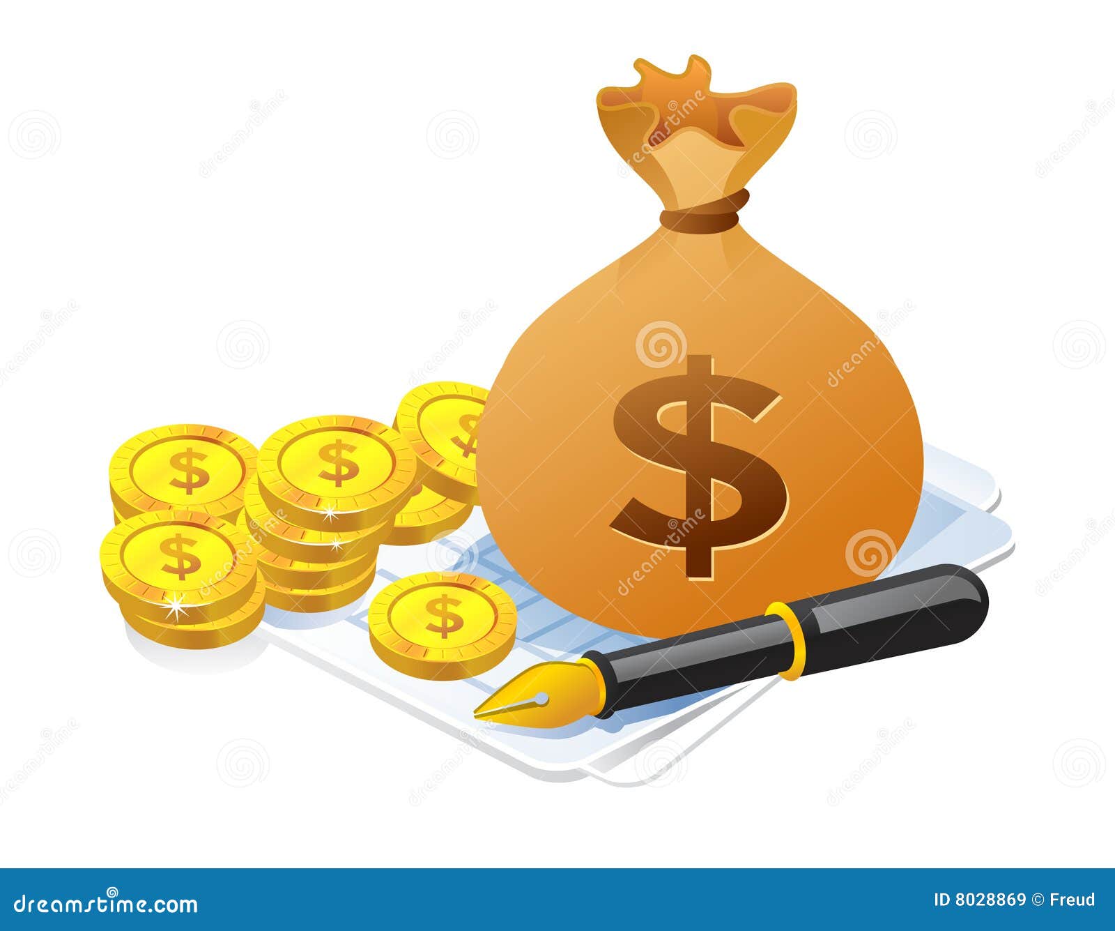 Money Pouch Illustration stock vector. Illustration of rich - 8028869